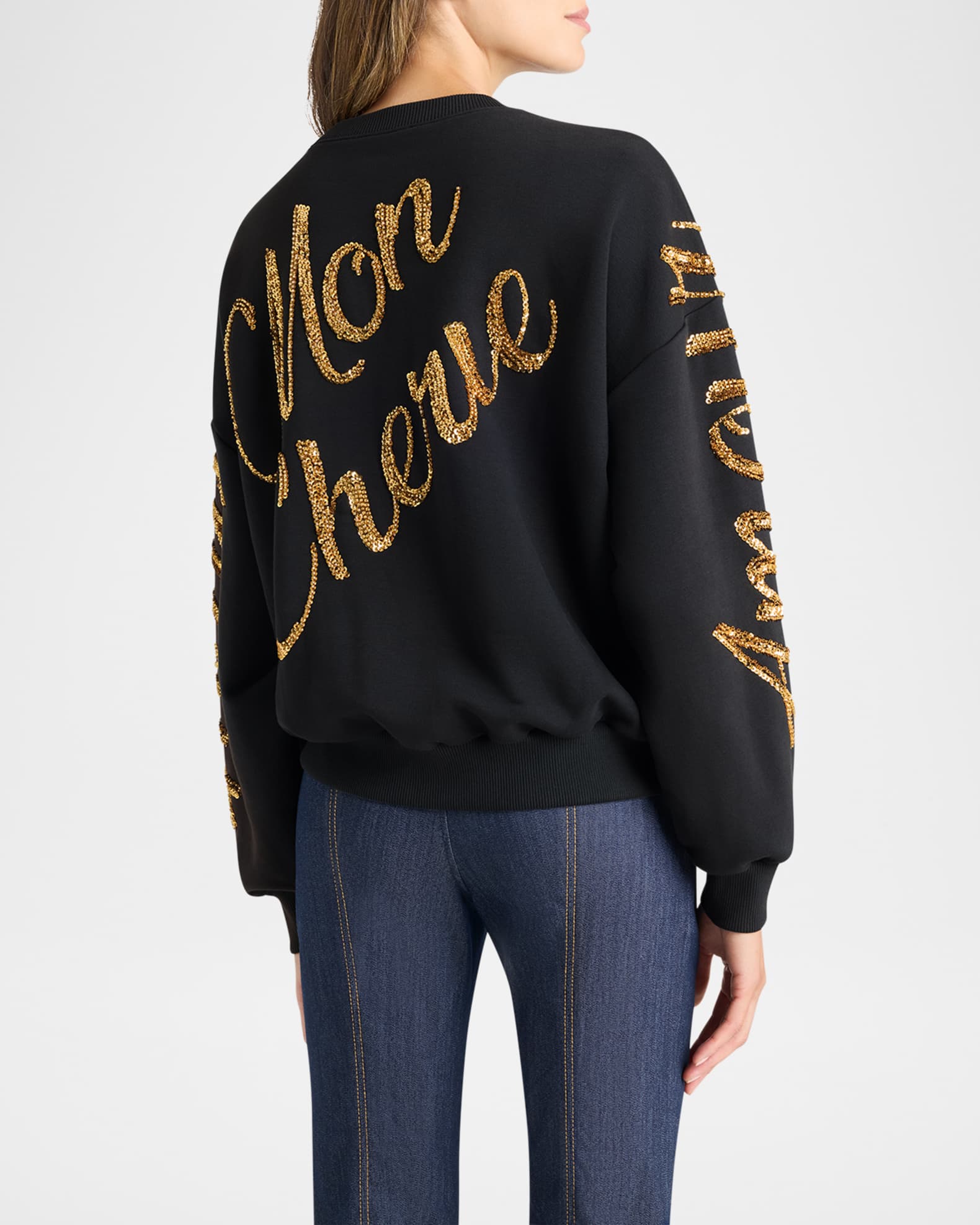 Cinq a Sept Crushed Sequin Loveletter Brandy Sweater | Neiman Marcus