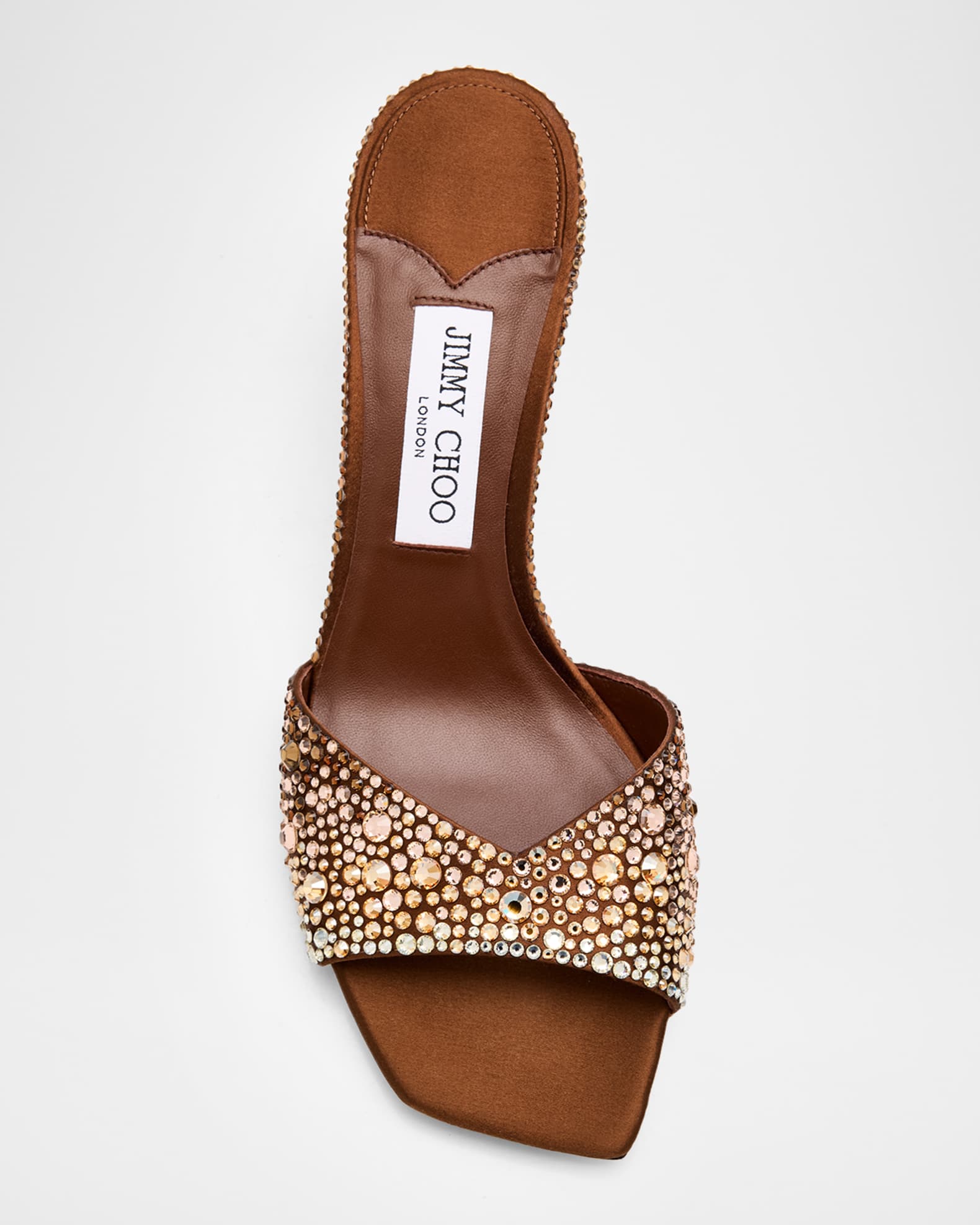 Jimmy Choo Skye 70 Crystal Embellished Satin Sandals | Neiman Marcus