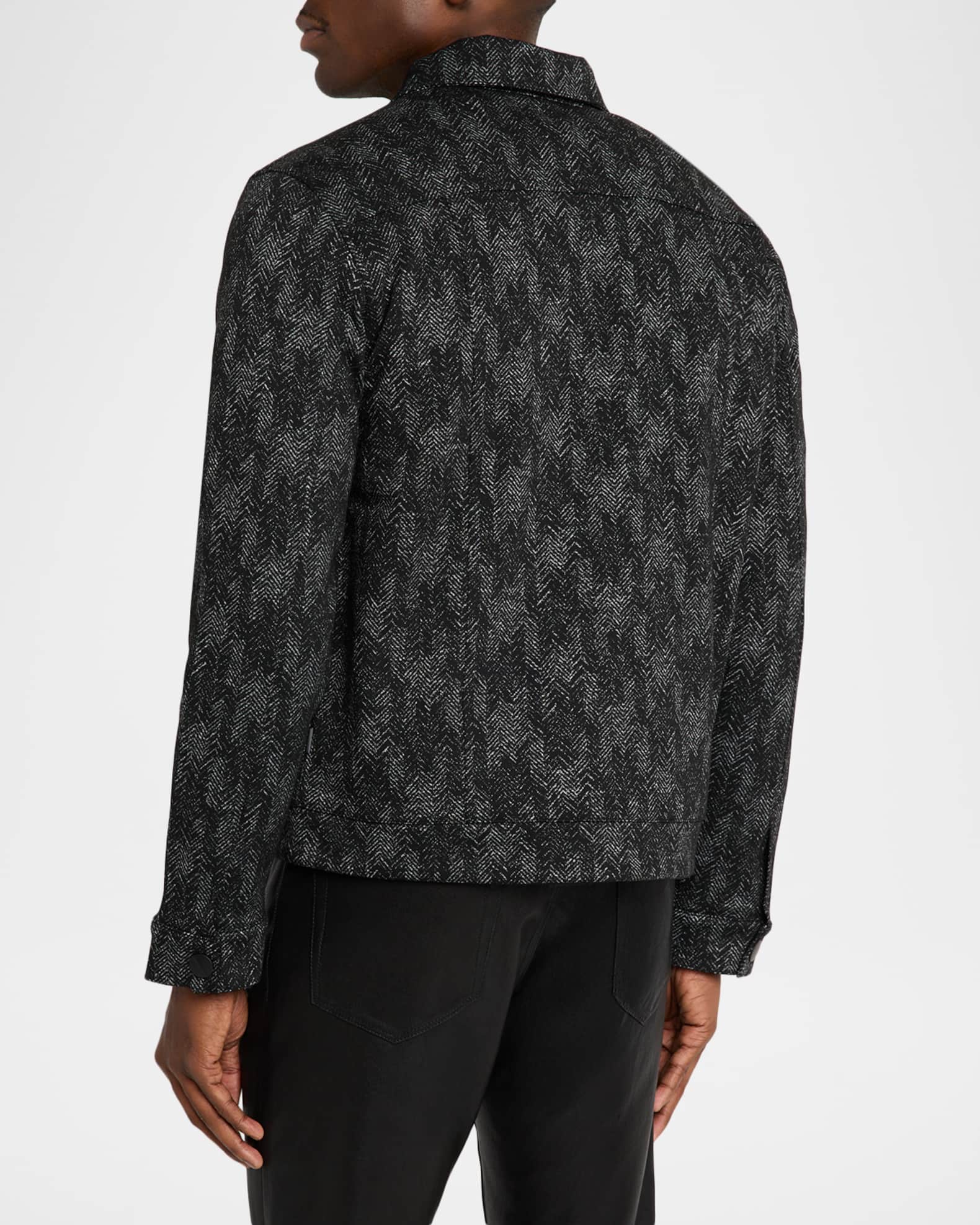 John Varvatos Men's Hallet Jacquard Herringbone Trucker Jacket | Neiman ...
