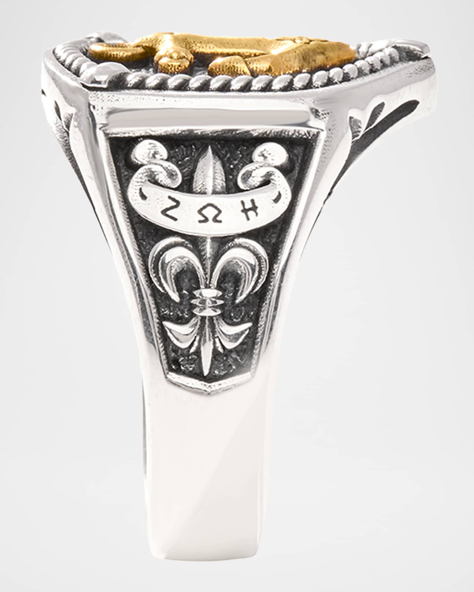 Konstantino Sterling Silver and Bronze Anchor Ring, Size 8 | Neiman Marcus