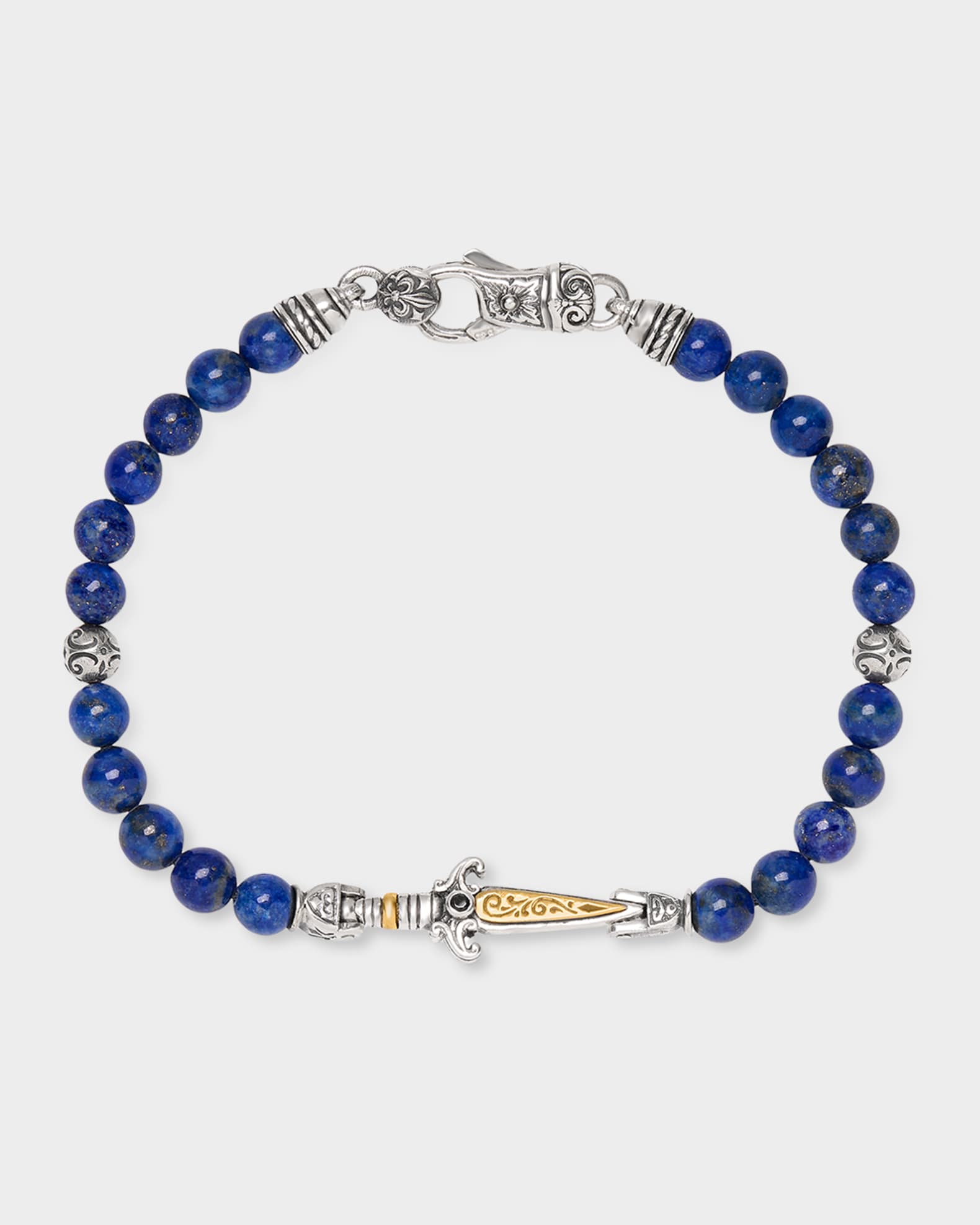 Konstantino Sterling Silver and Bronze Lapis Bracelet | Neiman Marcus