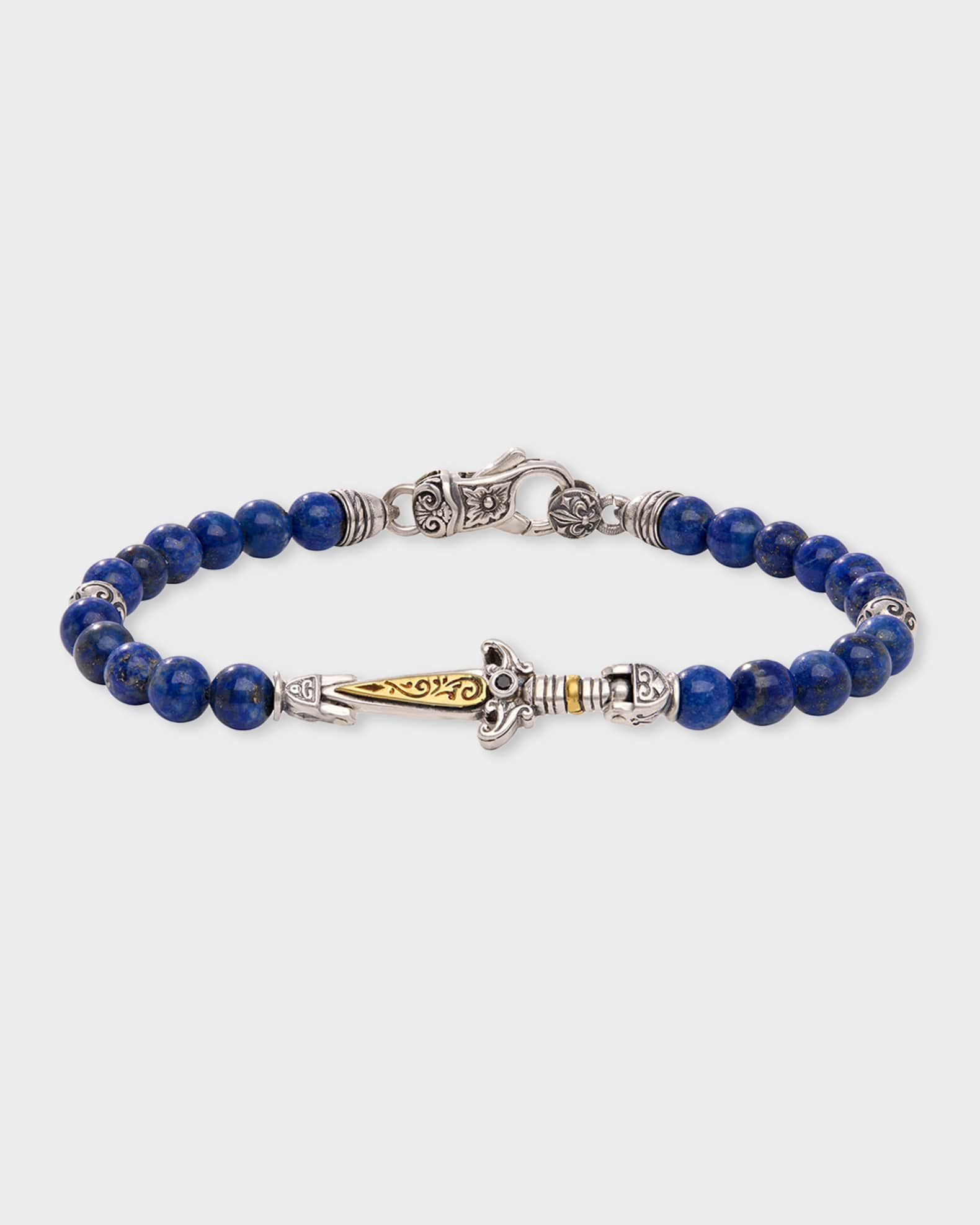Konstantino Sterling Silver and Bronze Lapis Bracelet | Neiman Marcus