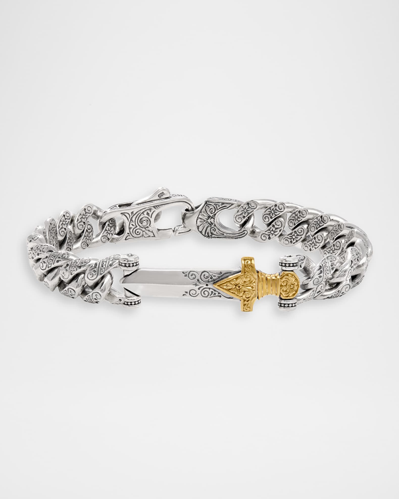 Konstantino Men's Sterling Silver and Bronze Sword Bracelet | Neiman Marcus