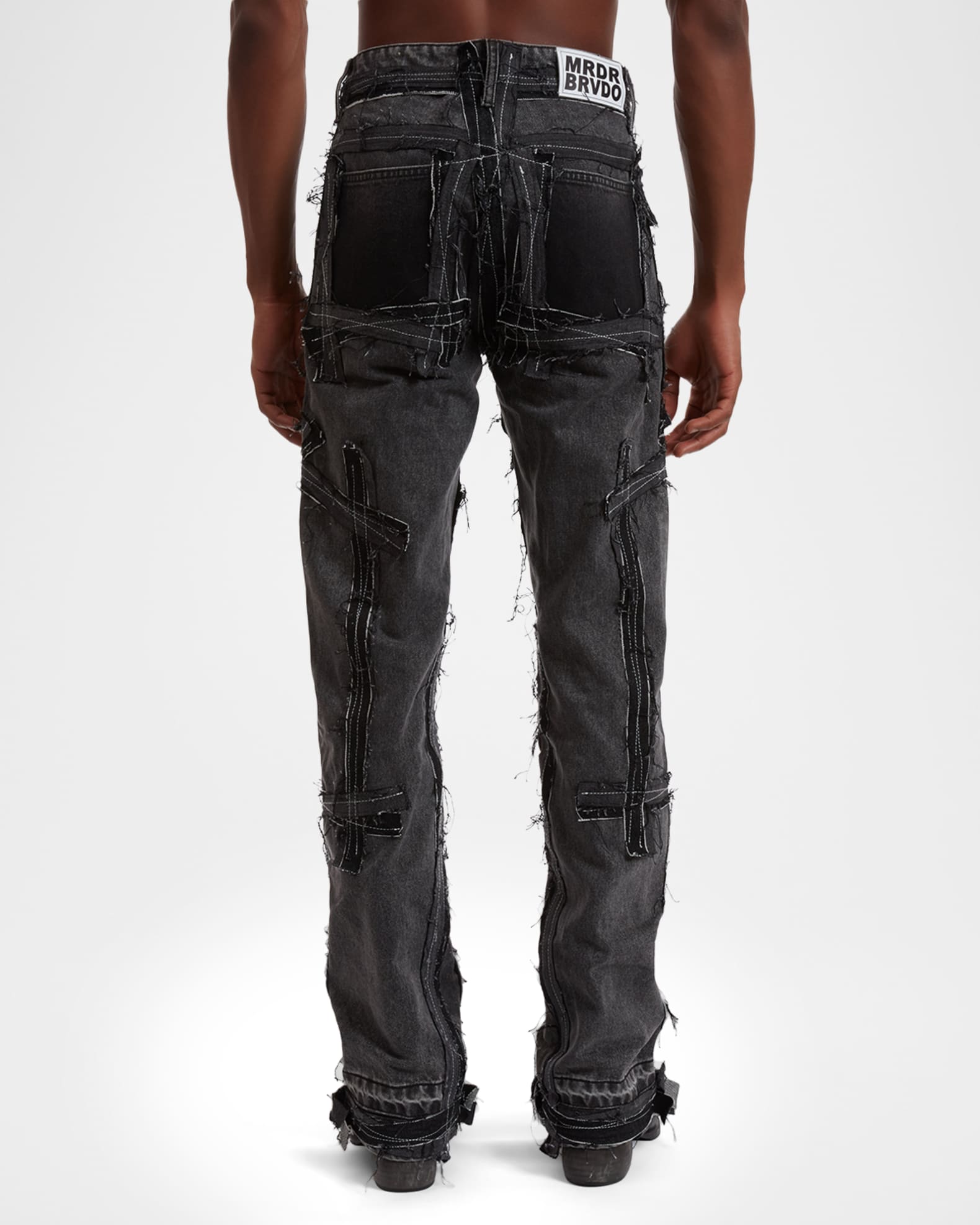 WHO DECIDES WAR Men's Exposure Patchwork Slim-Fit Jeans | Neiman Marcus