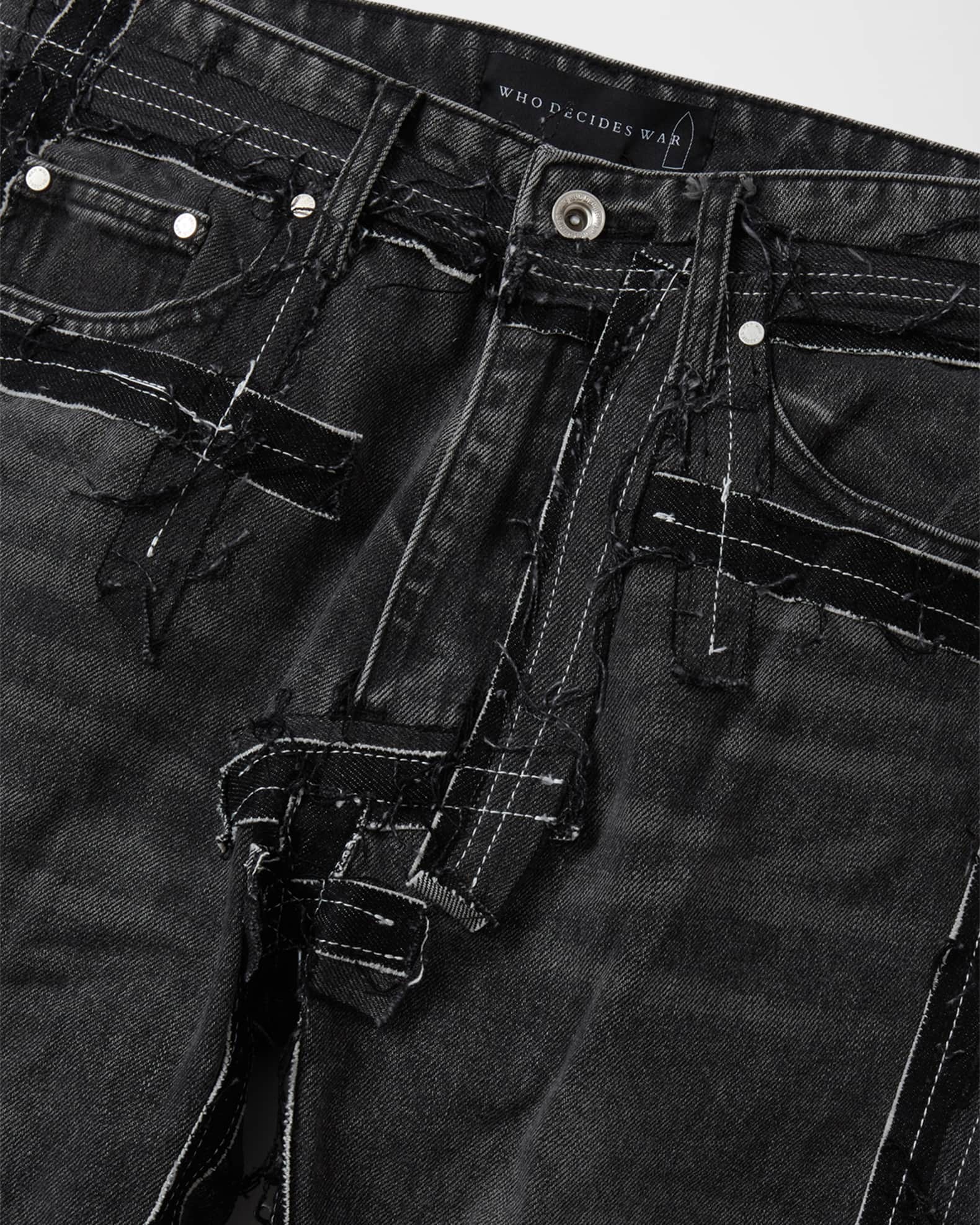 WHO DECIDES WAR Men's Exposure Patchwork Slim-Fit Jeans | Neiman Marcus