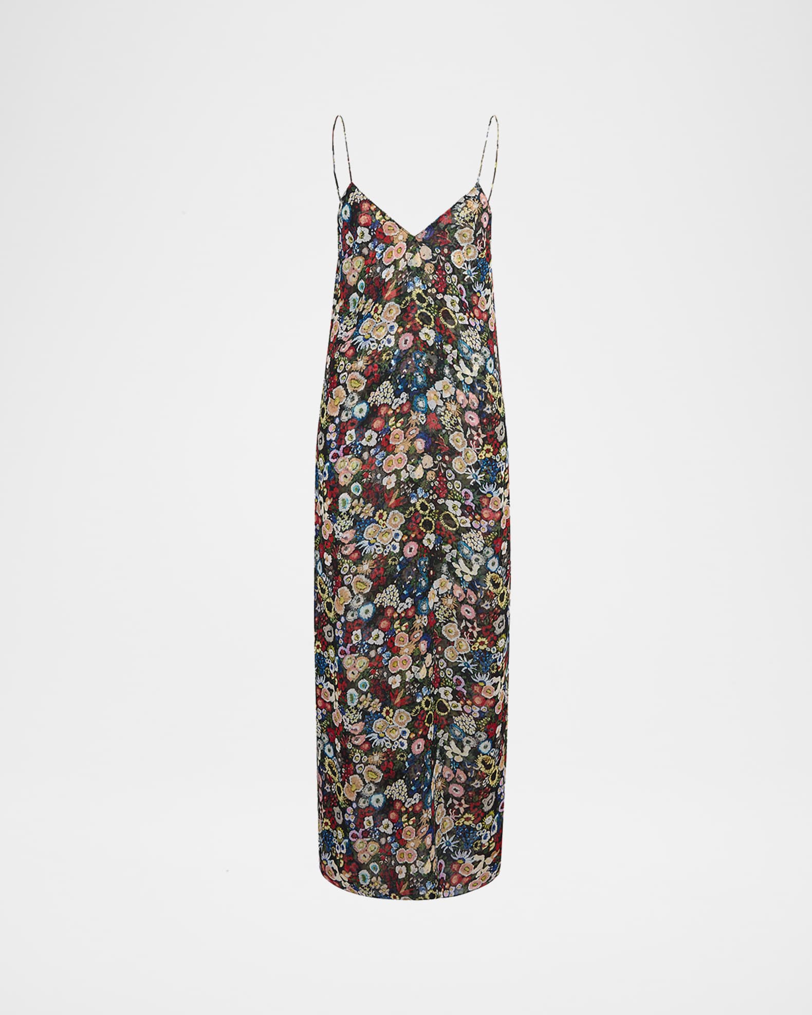 Khaite Taja Floral Silk Chiffon Maxi Slip Dress | Neiman Marcus