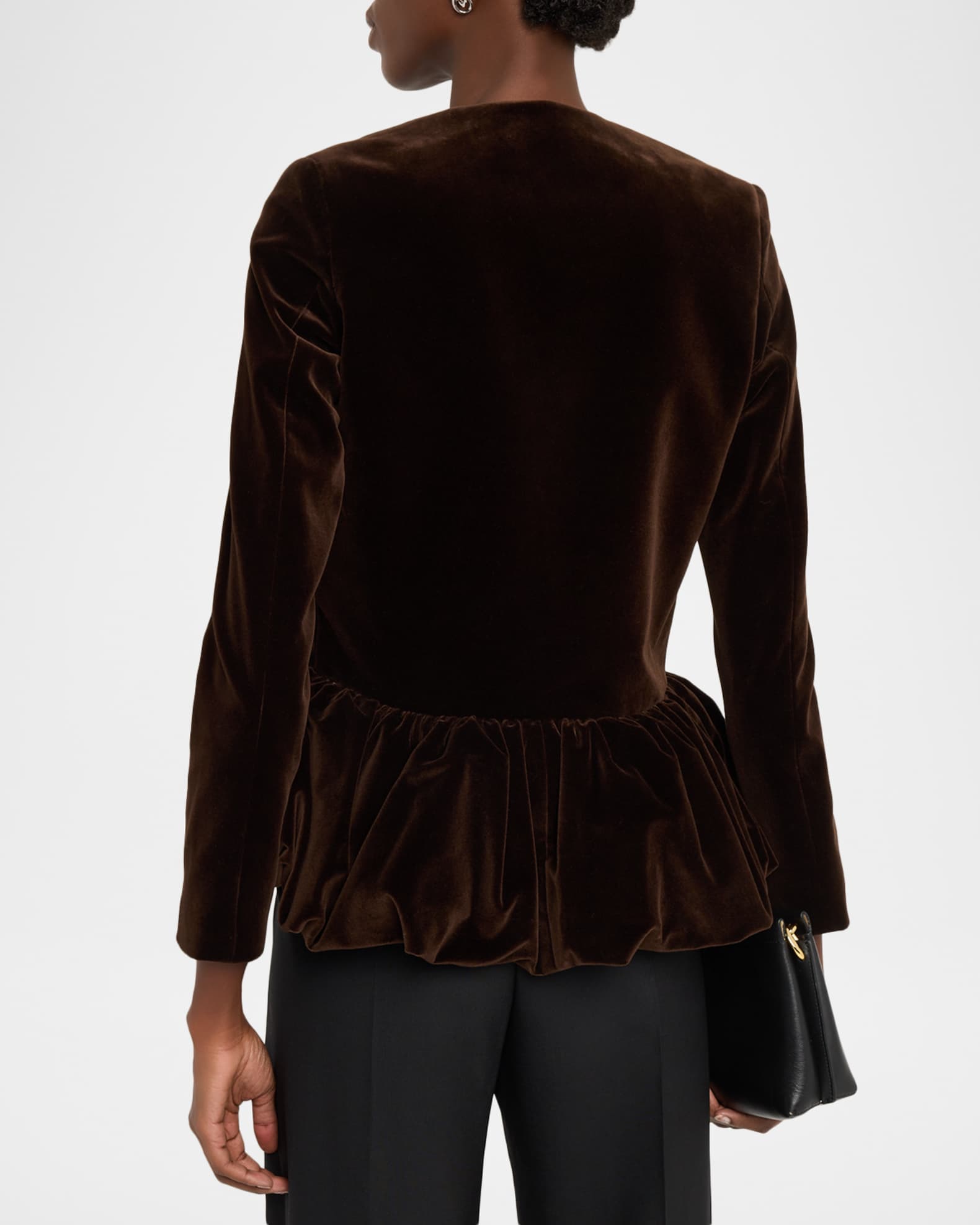 Liberowe Velvet Bubble Peplum Jacket | Neiman Marcus