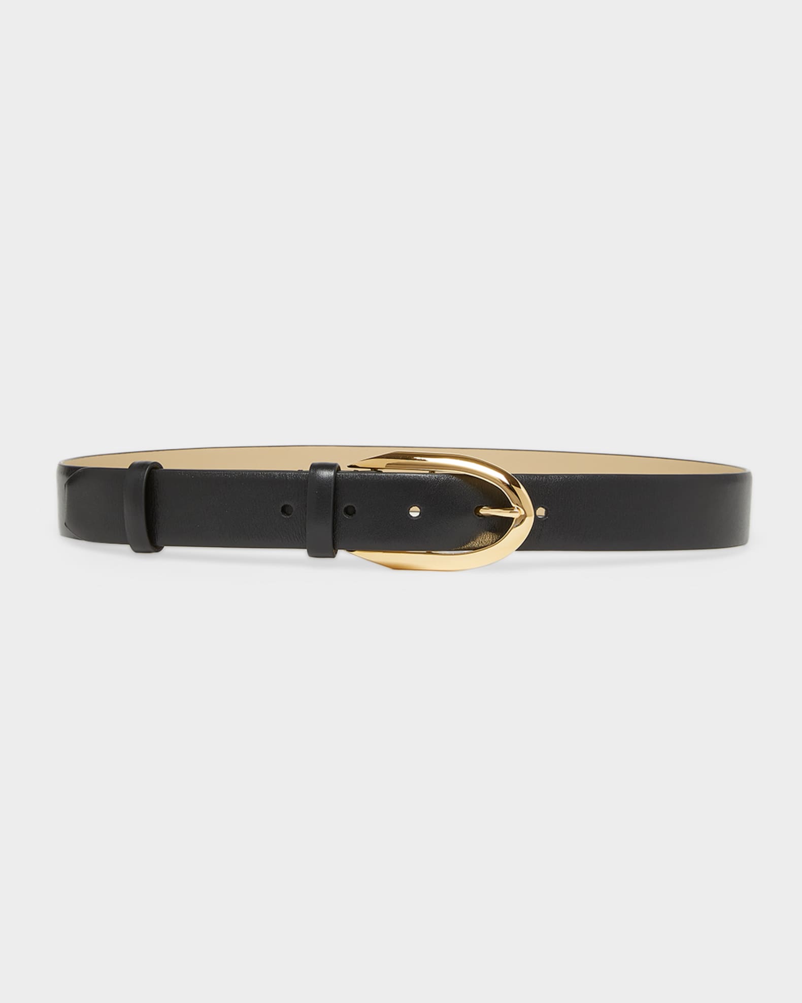 Givenchy Round Buckle Leather Belt, 30mm | Neiman Marcus