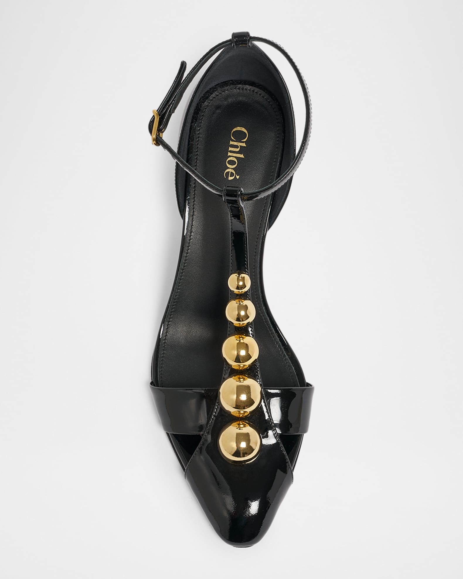Chloe 70mm Cleia Studded Patent Leather Pumps | Neiman Marcus