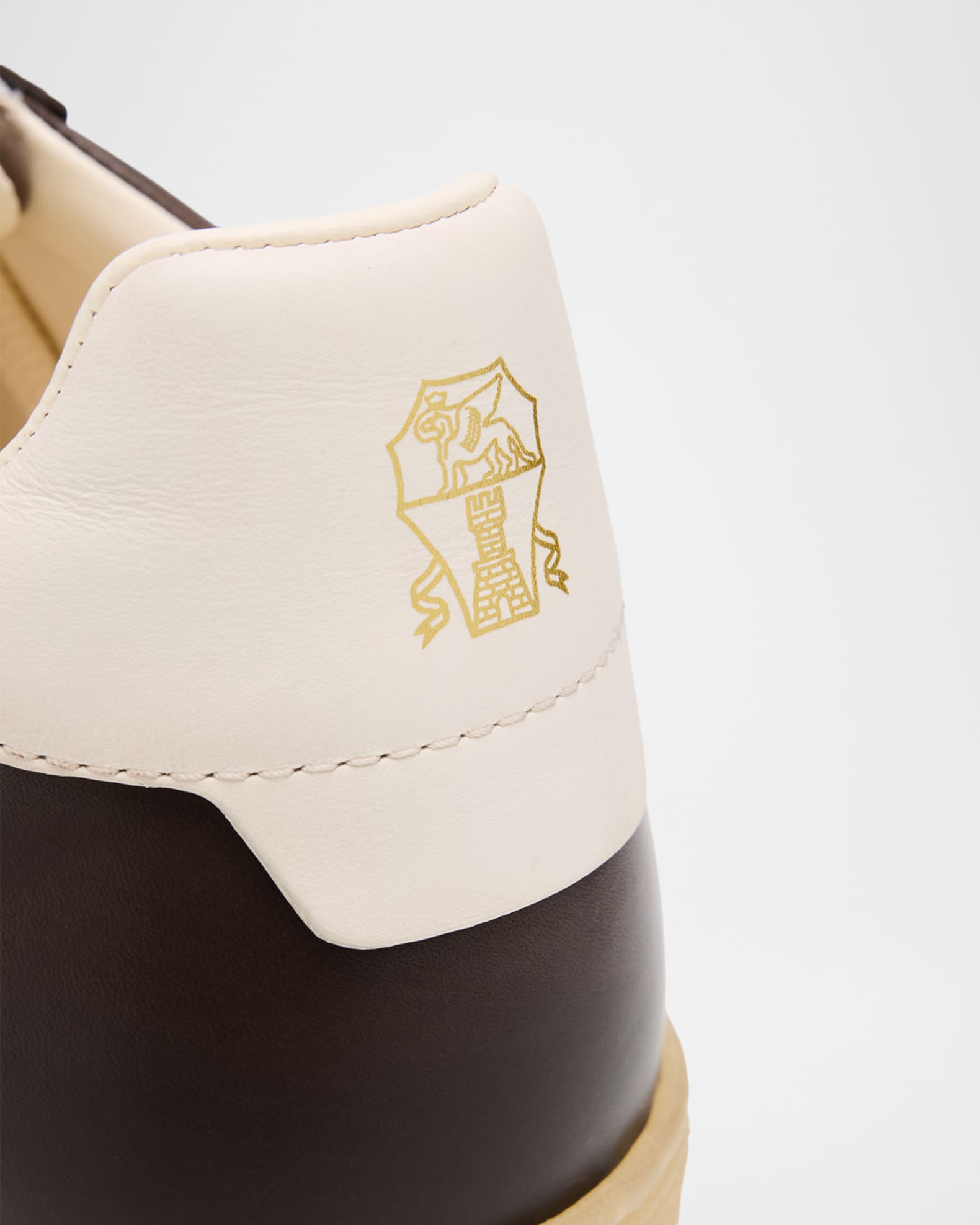 Brunello Cucinelli Men's Leather Gum-Sole Sneakers | Neiman Marcus