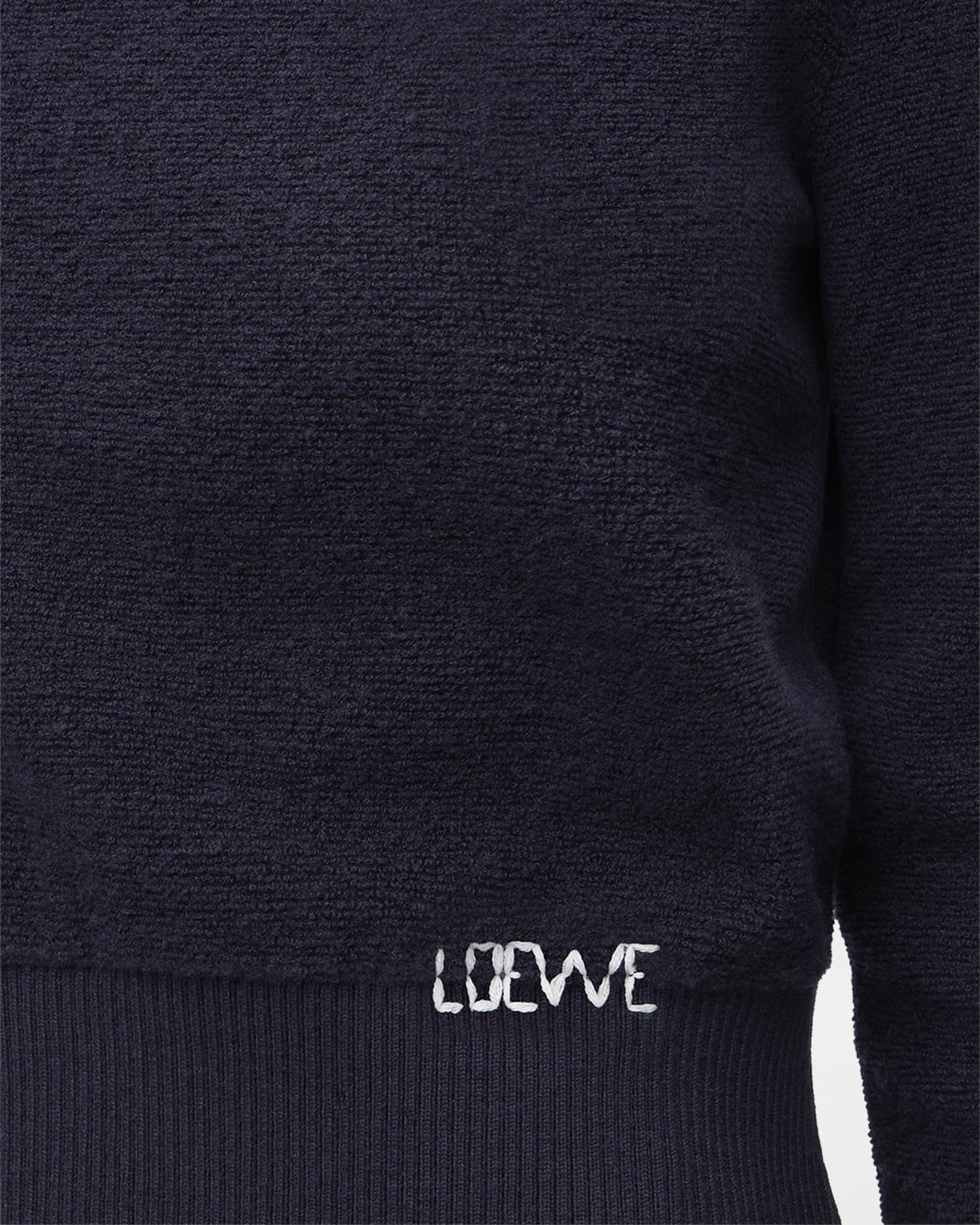 Loewe Logo Embroidered Wool Crewneck Sweater | Neiman Marcus
