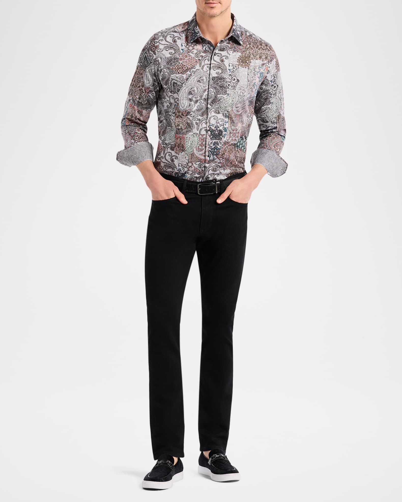 Robert Graham Men's Remsen Paisley Patchwork Button-Down Shirt | Neiman ...