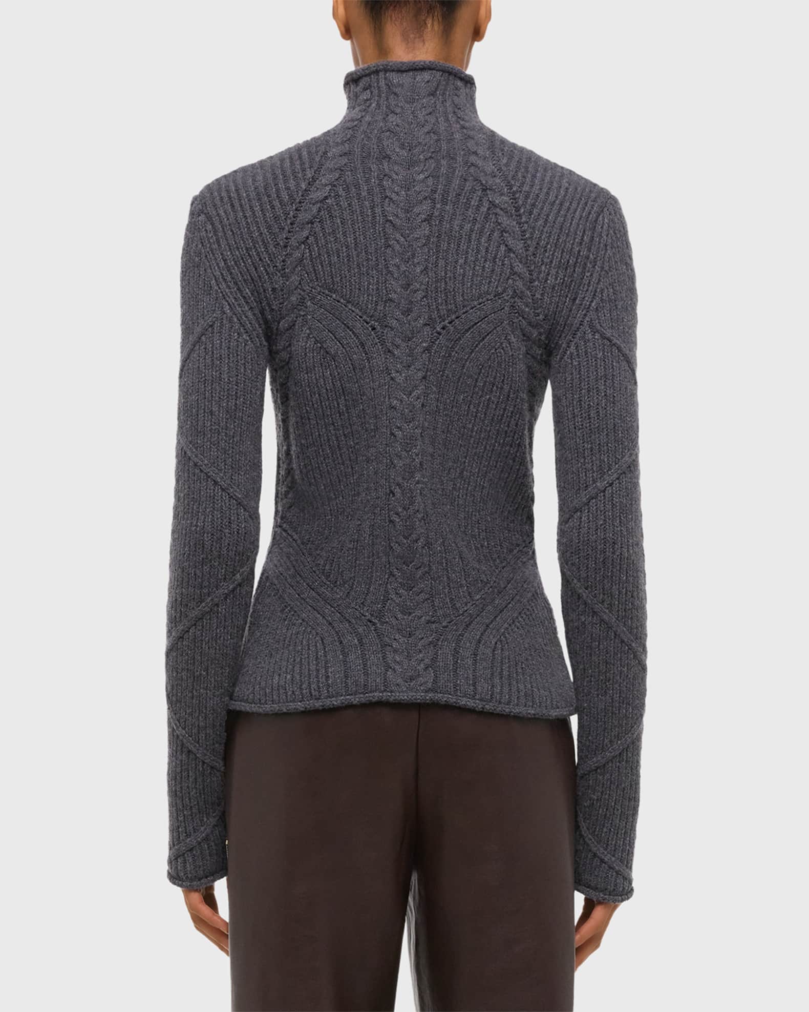 Helmut Lang Cable Turtleneck Sweater | Neiman Marcus