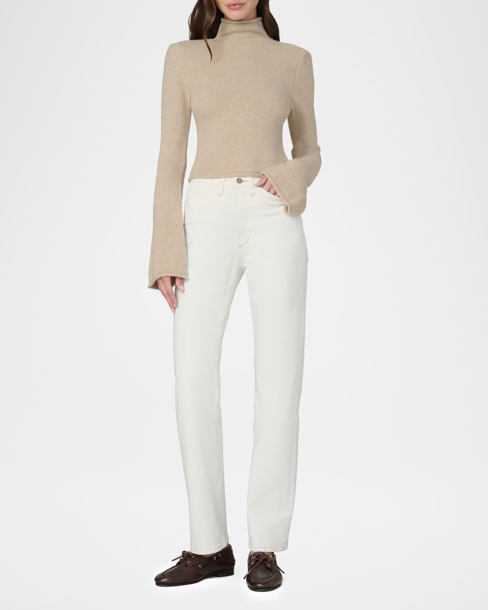 Joe's Jeans The Jane Roll-Trim Wool Sweater | Neiman Marcus