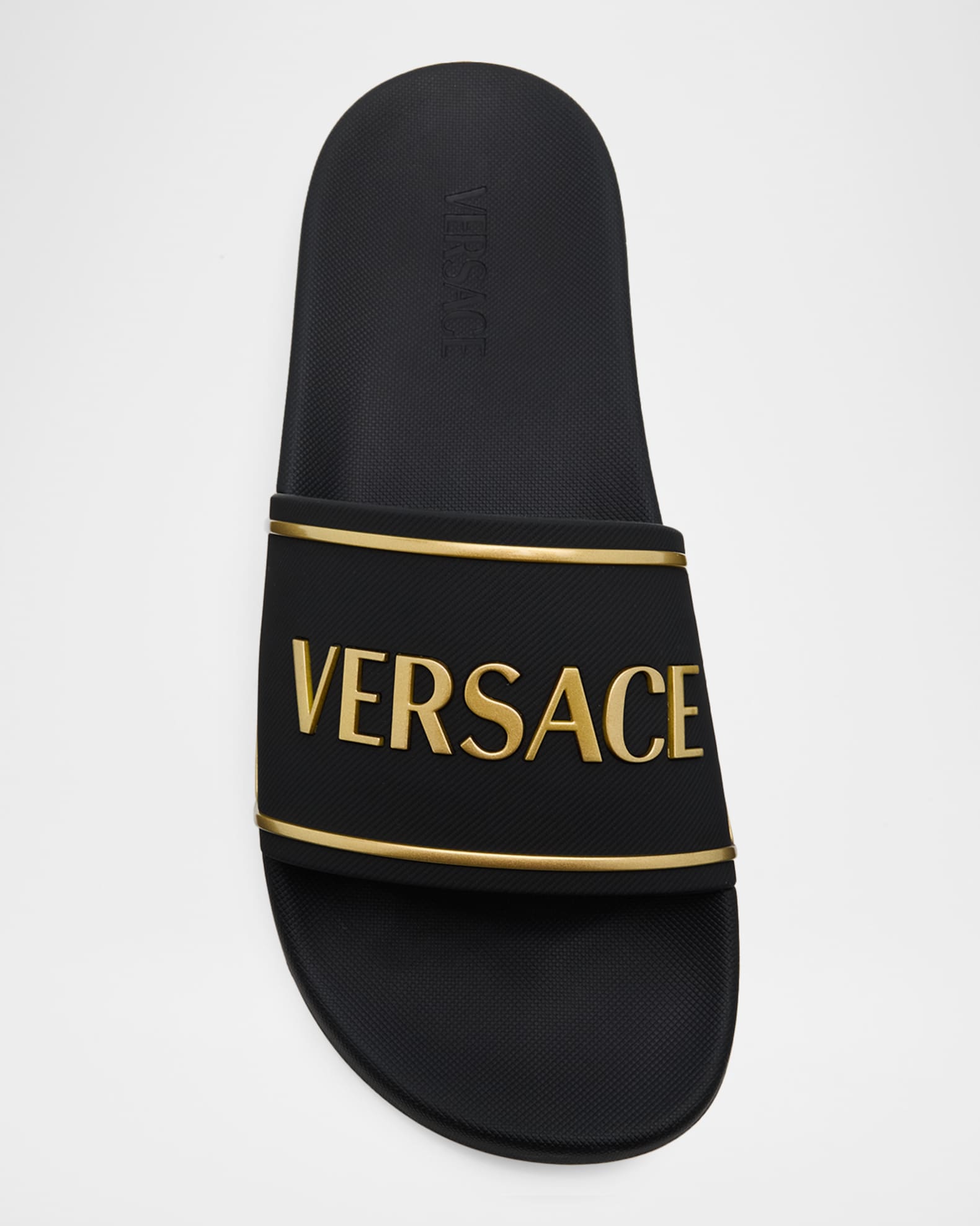 Versace Jeans Couture Men's Embossed Logo Rubber Pool Slides | Neiman ...