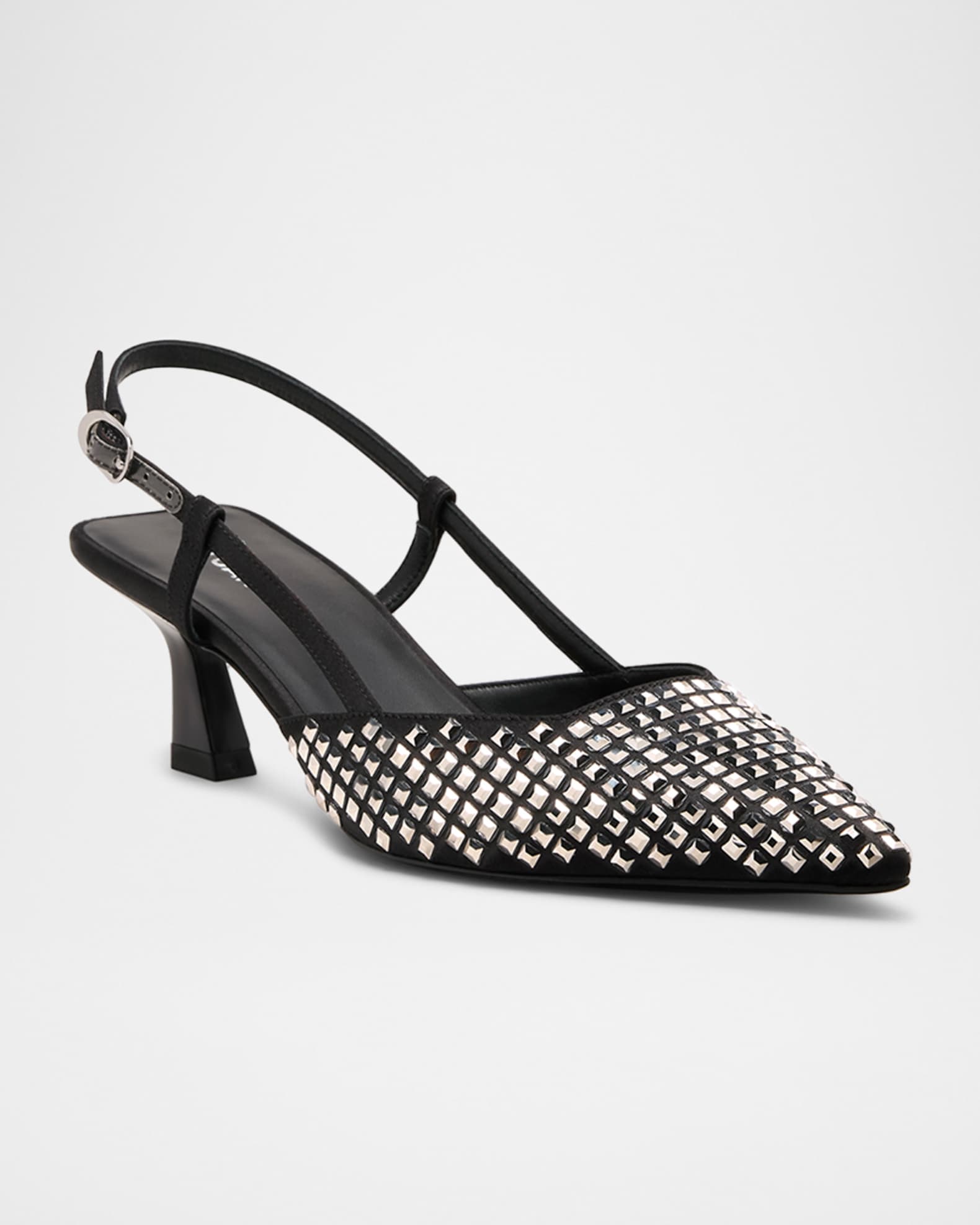Stuart Weitzman 50mm Vinnie Satin Radiant Embellished Slingback Pumps ...