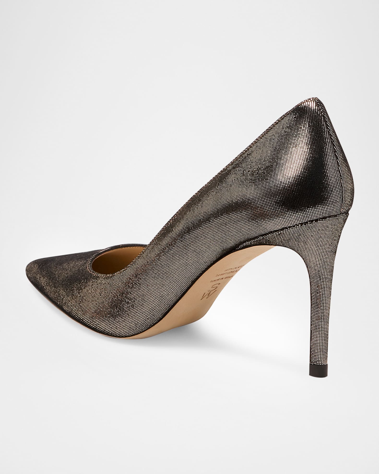 Stuart Weitzman 85mm Stuart Power Leather Noir Pumps | Neiman Marcus