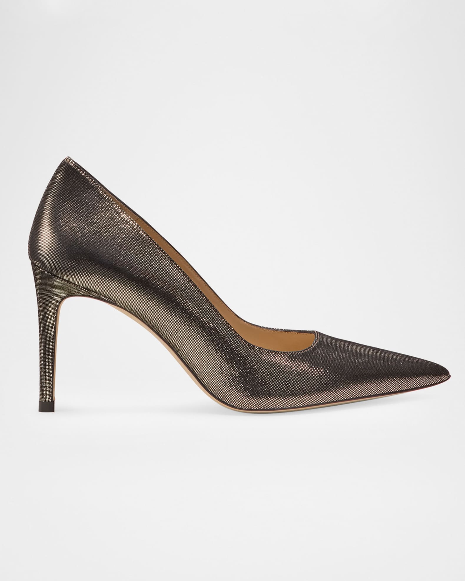 Stuart Weitzman 85mm Stuart Power Leather Noir Pumps | Neiman Marcus