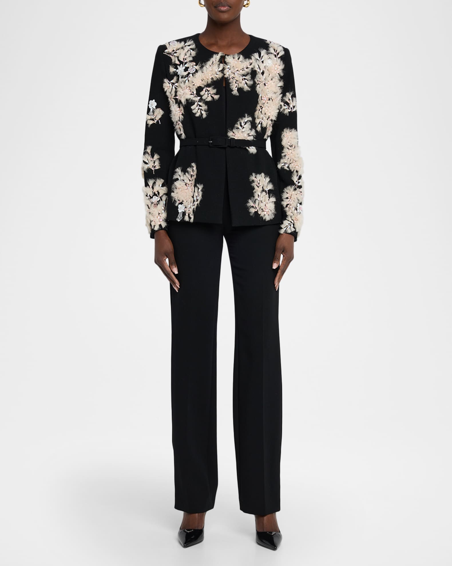 Libertine Whispering Blooms Belted Wrap Jacket | Neiman Marcus