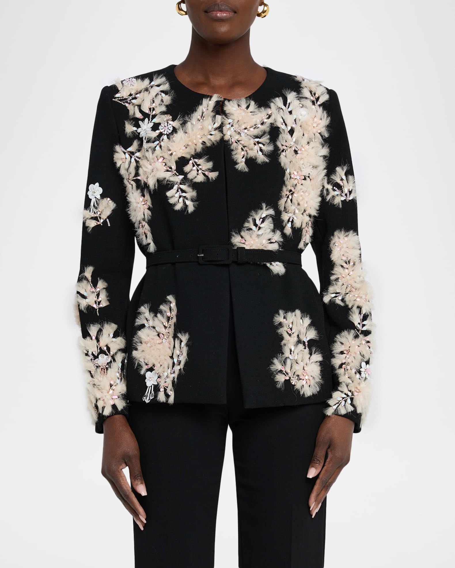 Libertine Whispering Blooms Belted Wrap Jacket | Neiman Marcus