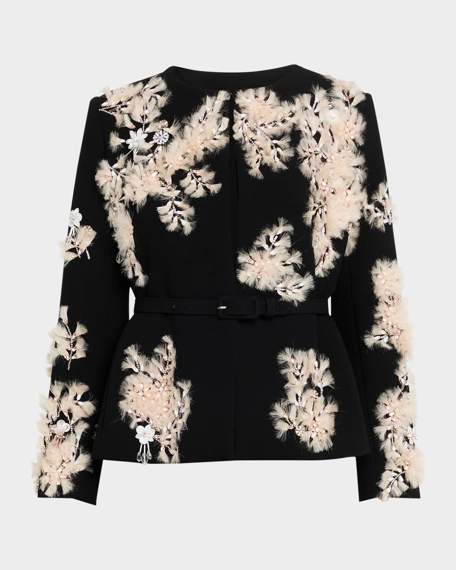 Libertine Whispering Blooms Belted Wrap Jacket | Neiman Marcus
