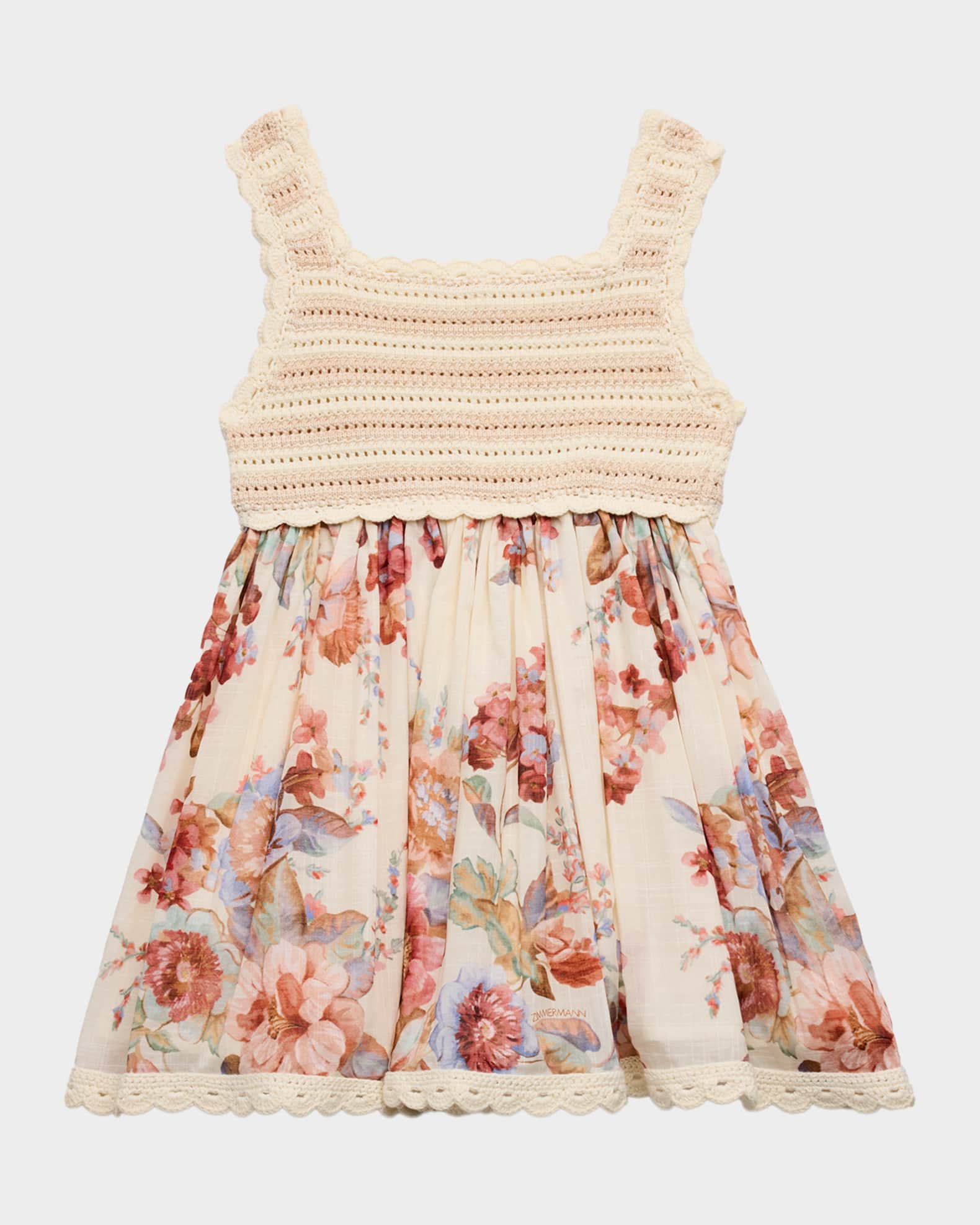 Zimmermann Girl's Awaken Crochet Knit Floral Dress, Size 1-12 | Neiman ...