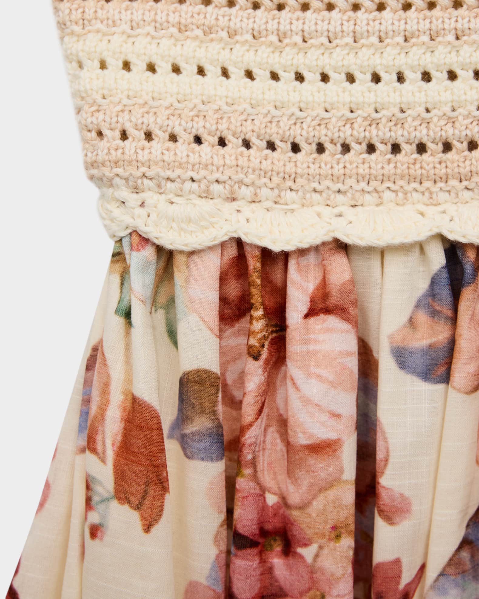 Zimmermann Girl's Awaken Crochet Knit Floral Dress, Size 1-12 | Neiman ...