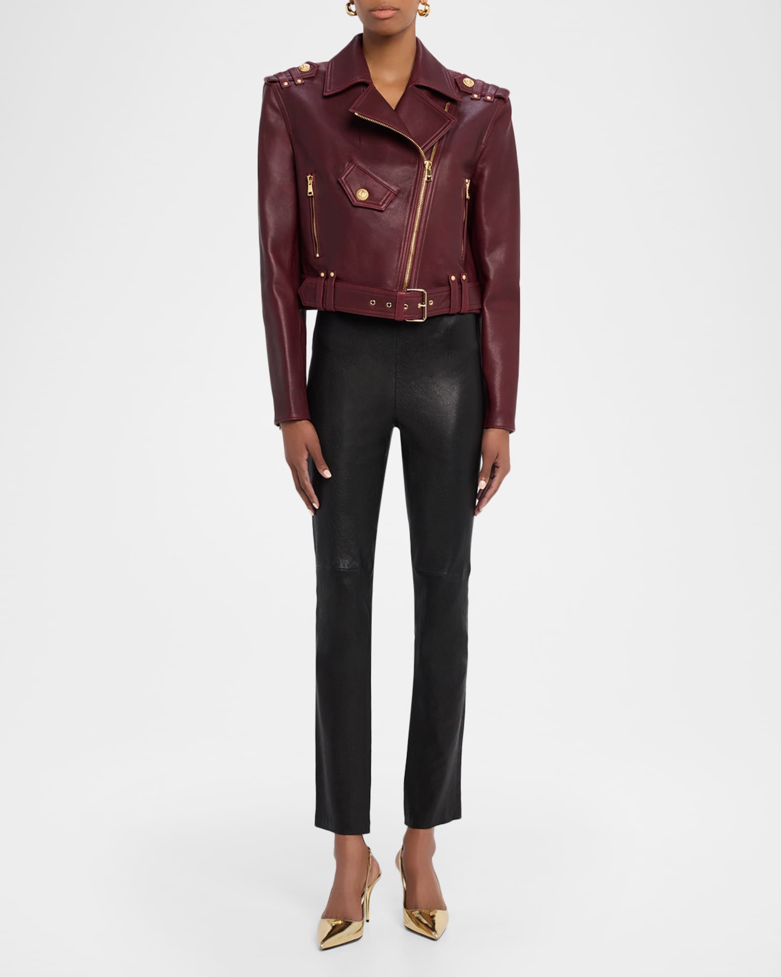 Balmain Leather Biker Jacket | Neiman Marcus