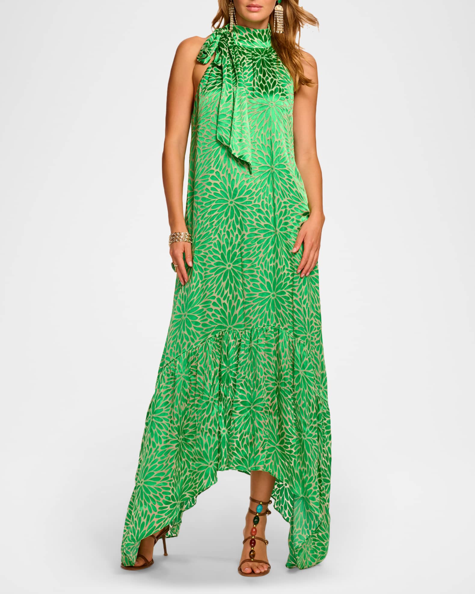 Ramy Brook Nickola Satin Halter Dress | Neiman Marcus