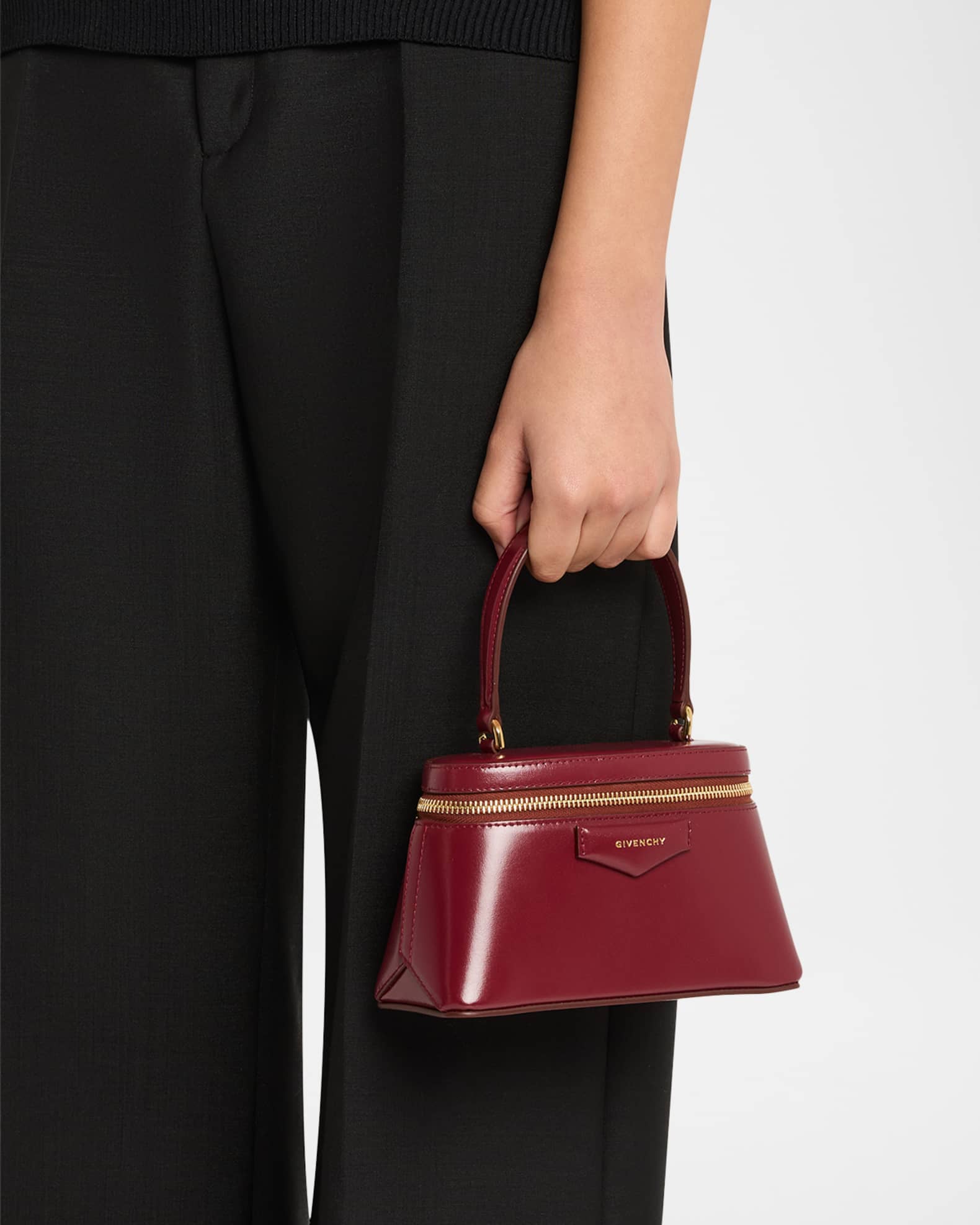 Givenchy Antigona Vanity Top-Handle Bag in Box Leather | Neiman Marcus