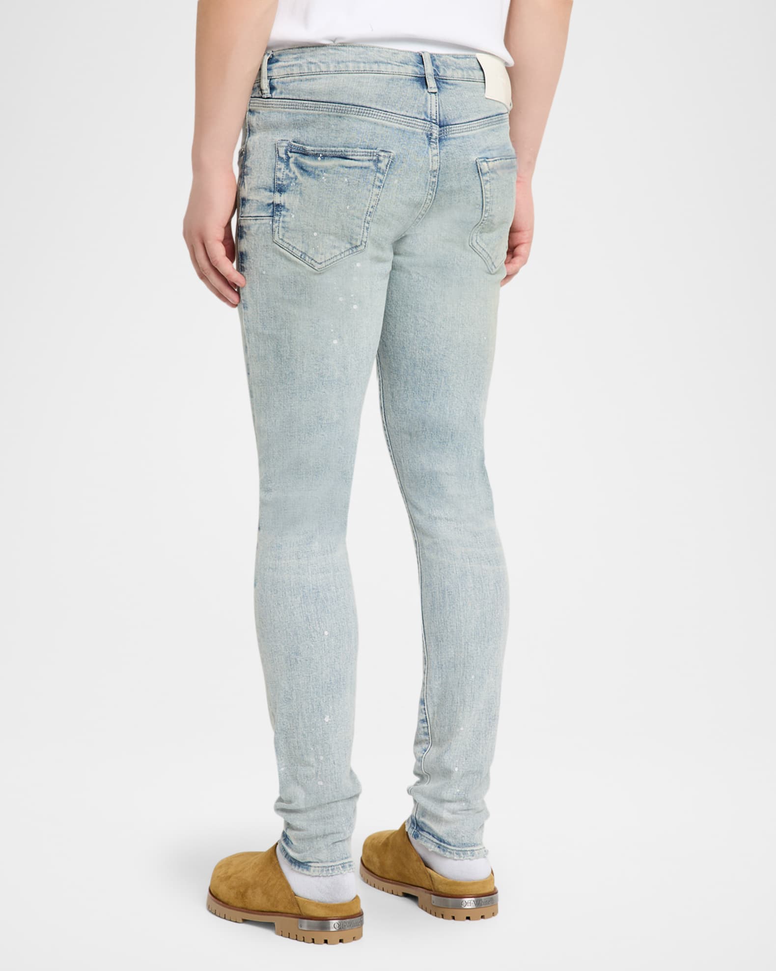 PURPLE Men's Distressed Skinny Jeans | Neiman Marcus