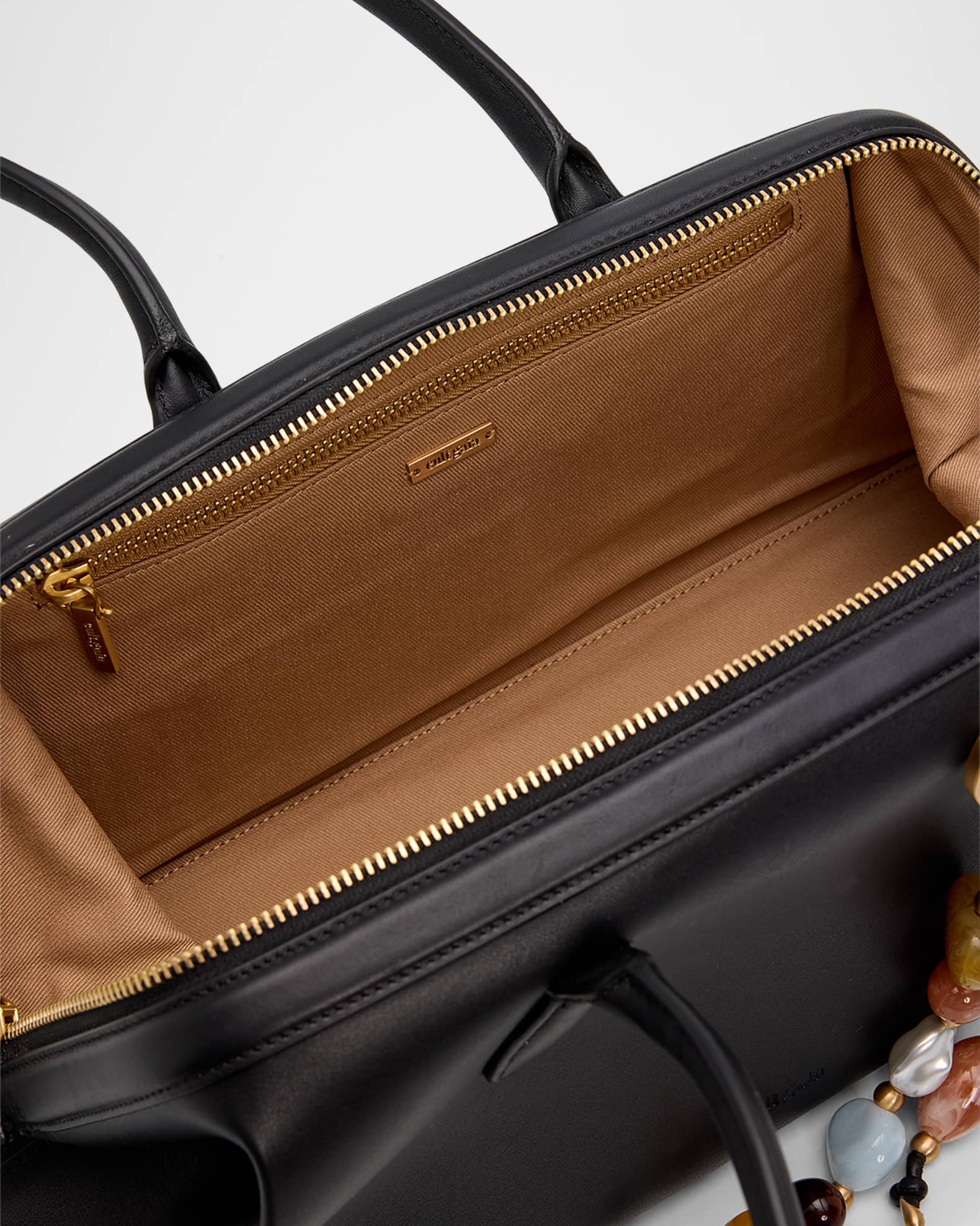 Cult Gaia Raia Leather Satchel Shoulder Bag | Neiman Marcus