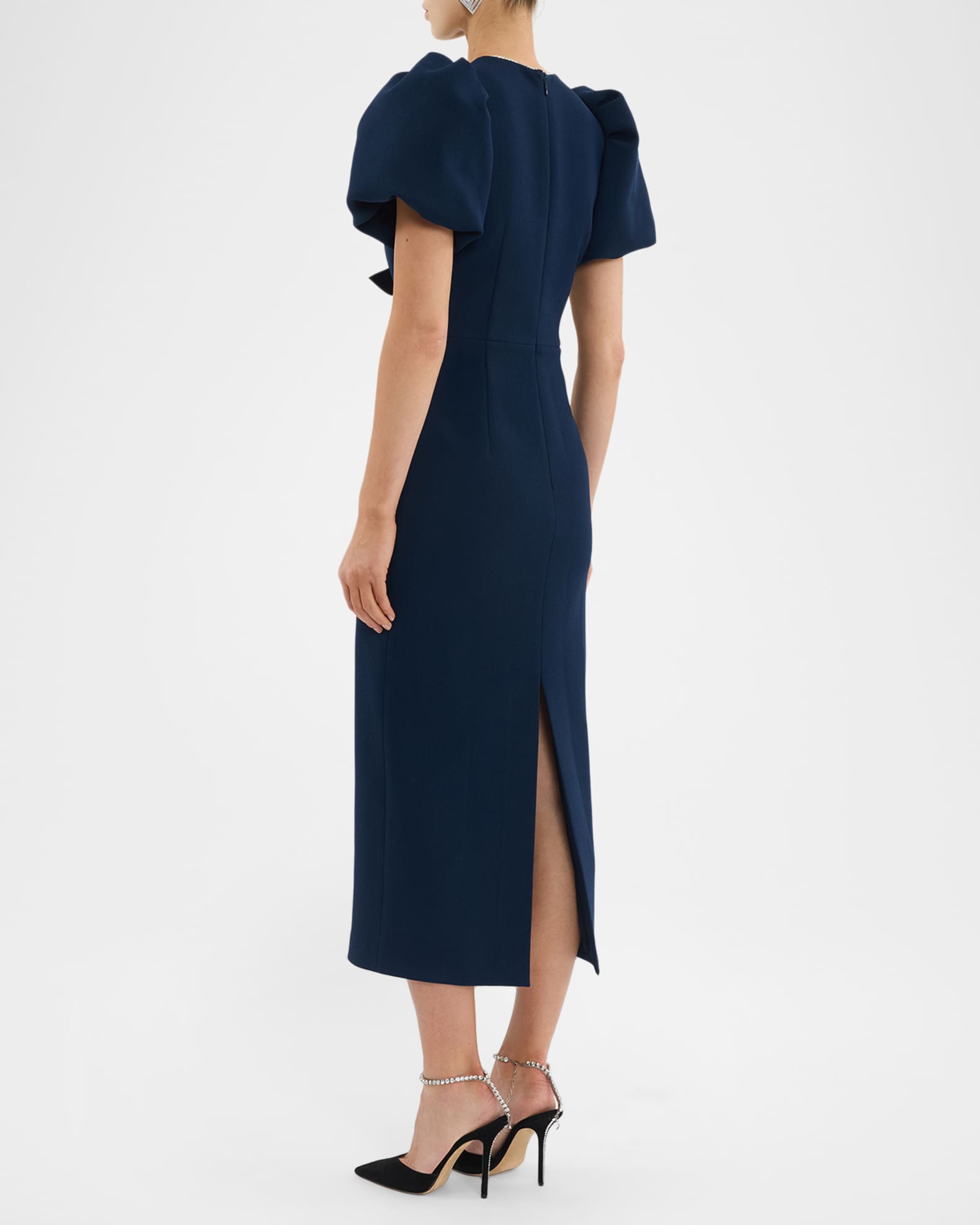 REBECCA VALLANCE Nemy Bow-Embellished Cutout Crepe Midi Dress | Neiman ...