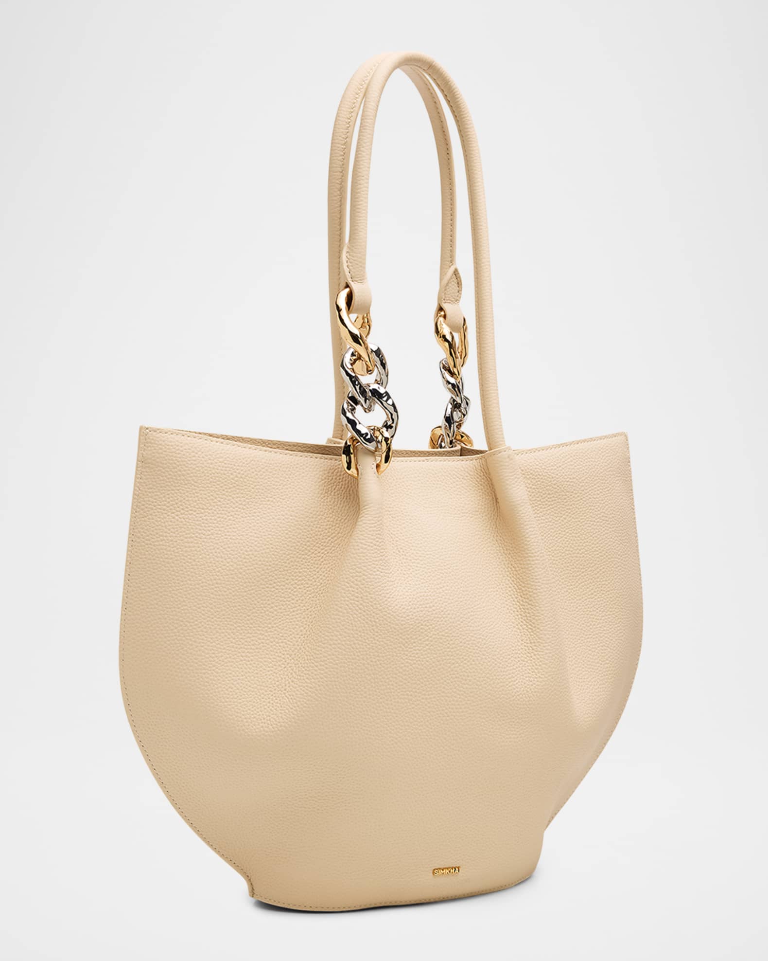 SIMKHAI Arlo Chain-Embellished Leather Tote Bag | Neiman Marcus