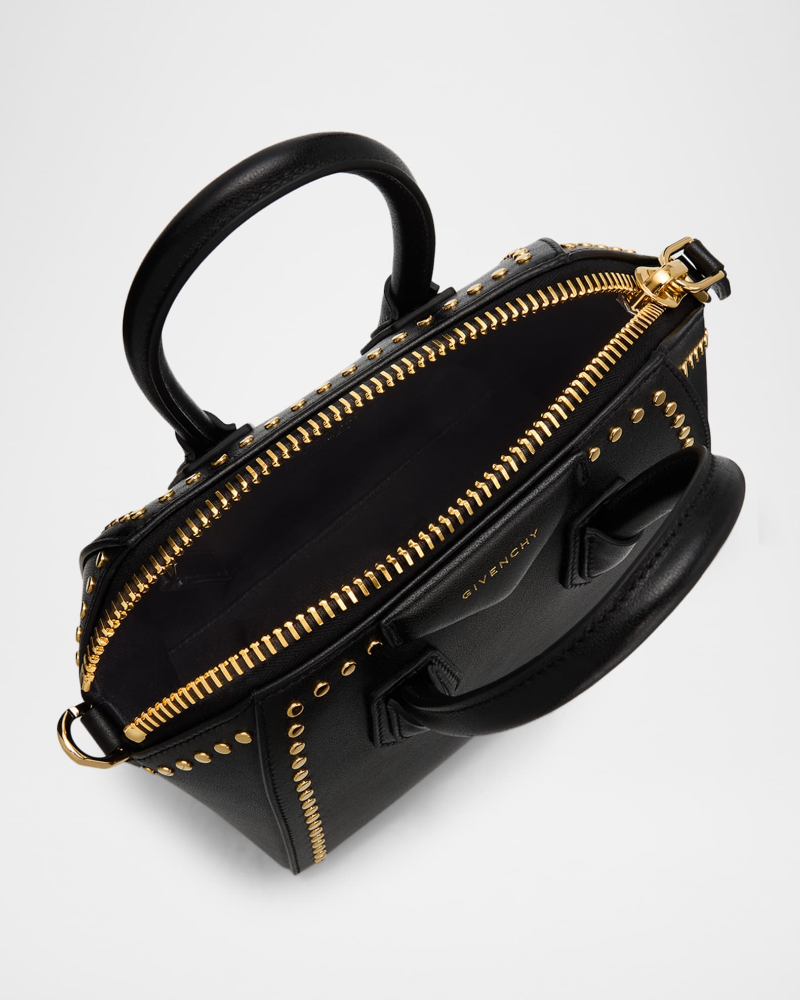 Givenchy Antigona Mini Studded Top-Handle Bag in Box Leather | Neiman ...