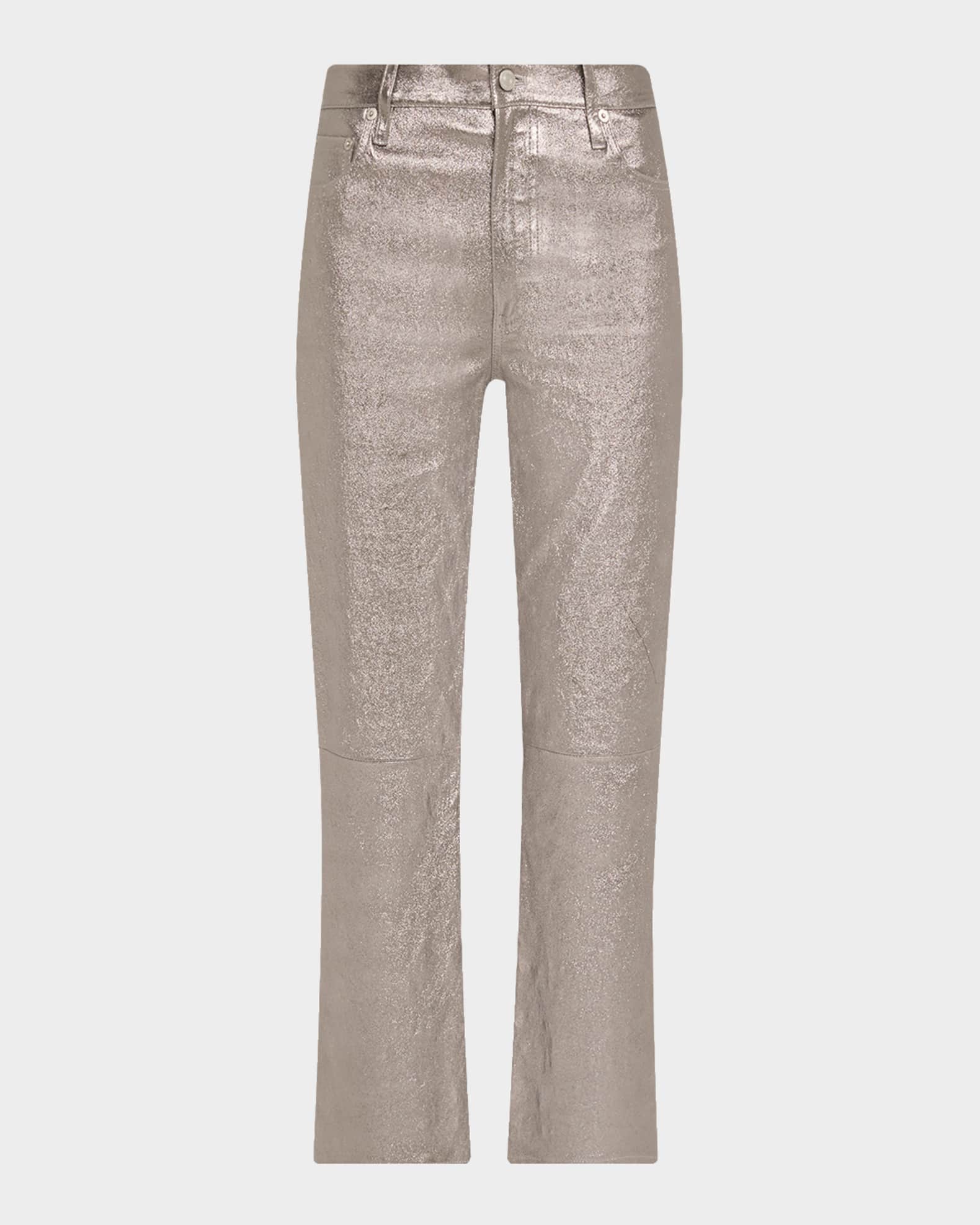 FRAME Le Sleek Straight Leather Pants | Neiman Marcus