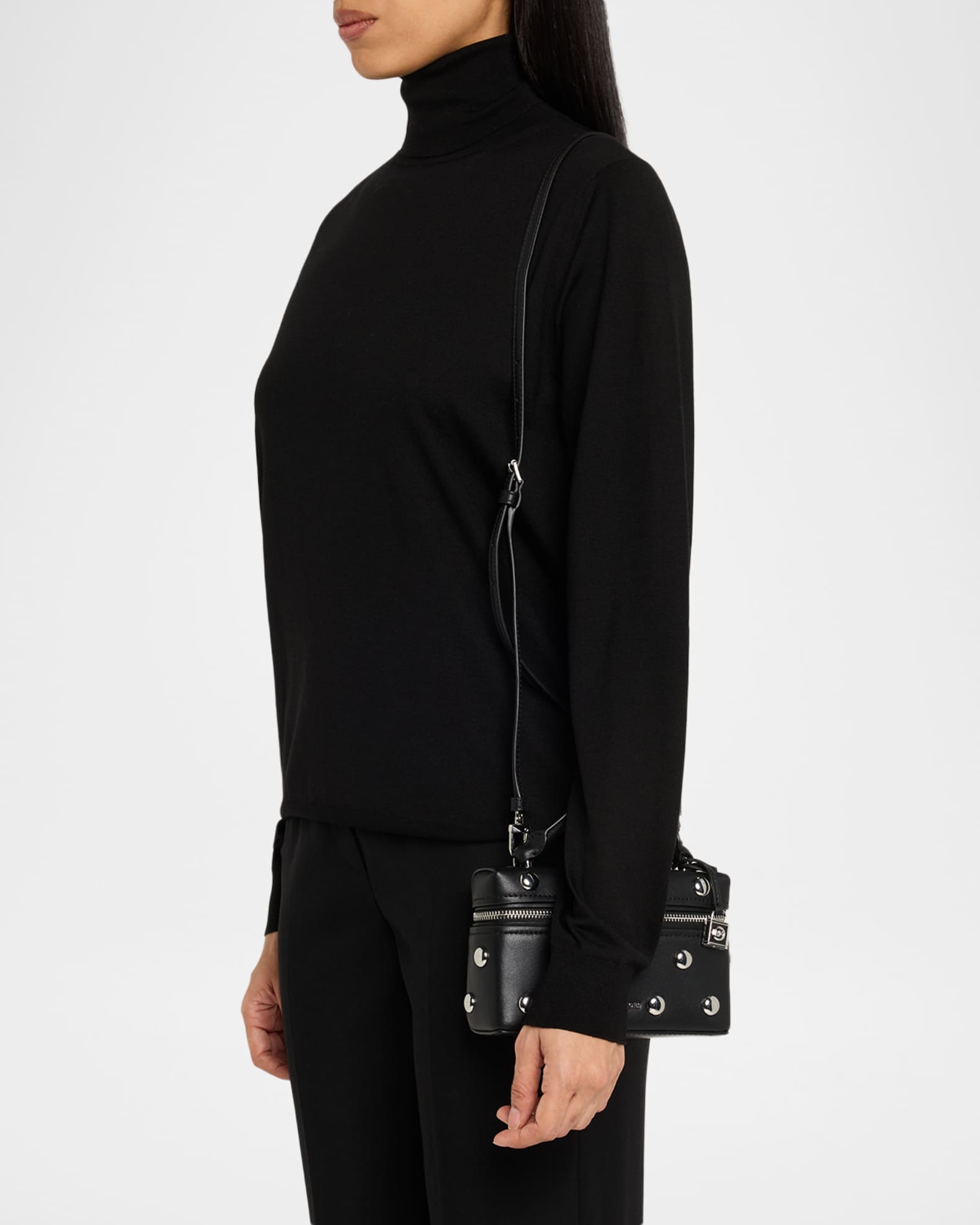 MICHAEL Michael Kors Jana Small Studded Leather Vanity Top-Handle Bag | Neiman Marcus