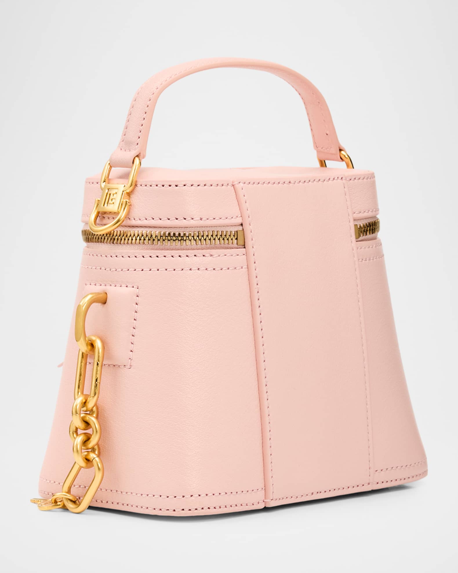 Balmain Pulse Leather Vanity Top Handle Bag | Neiman Marcus