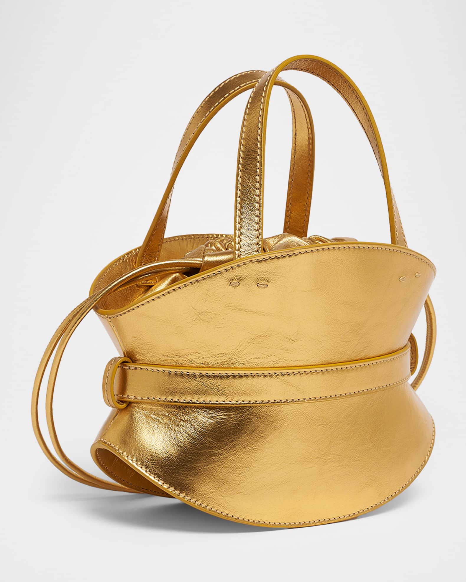 Balmain Shuffle Mini Belted Crossbody Bag in Metallic Leather | Neiman ...