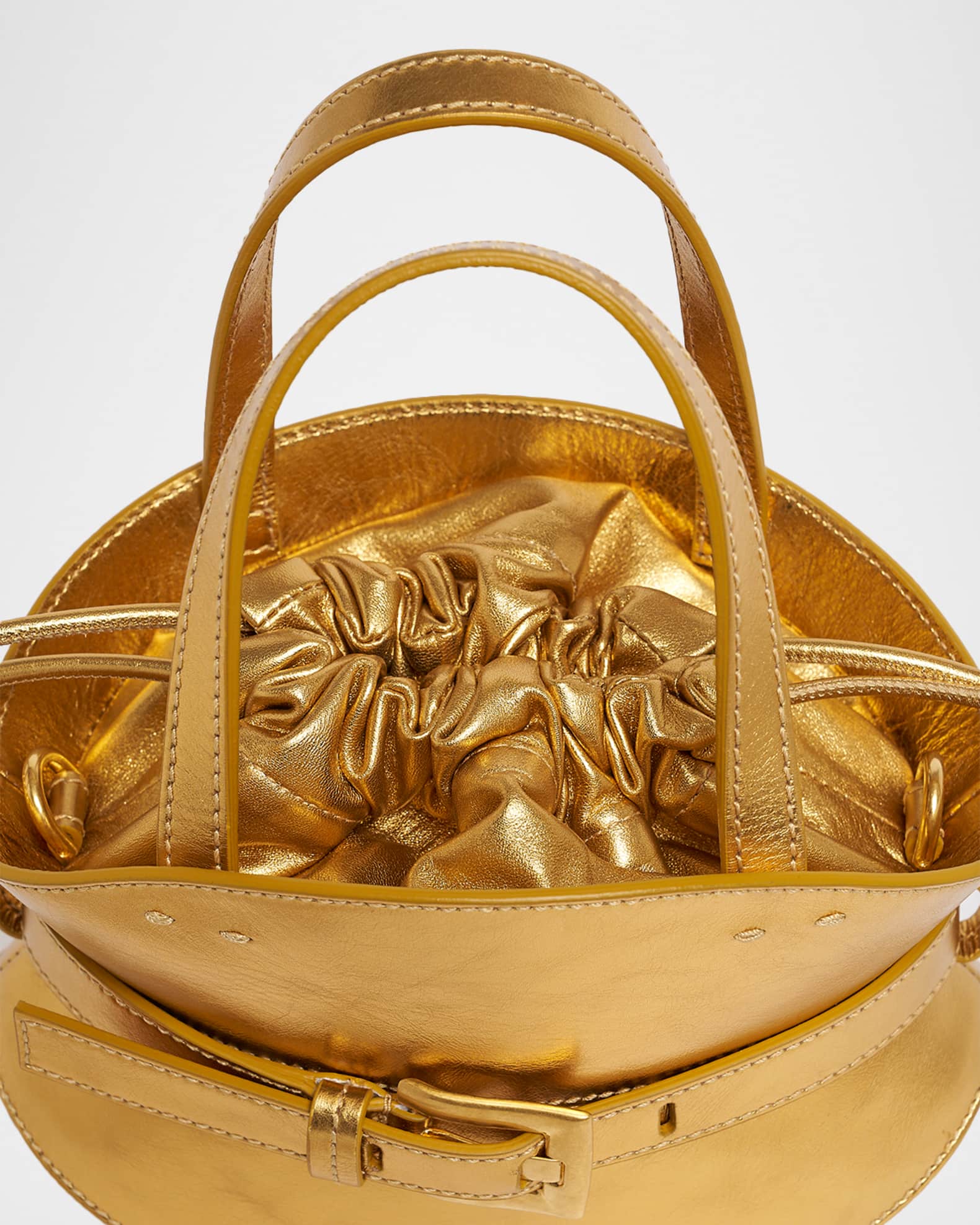 Balmain Shuffle Mini Belted Crossbody Bag in Metallic Leather | Neiman ...