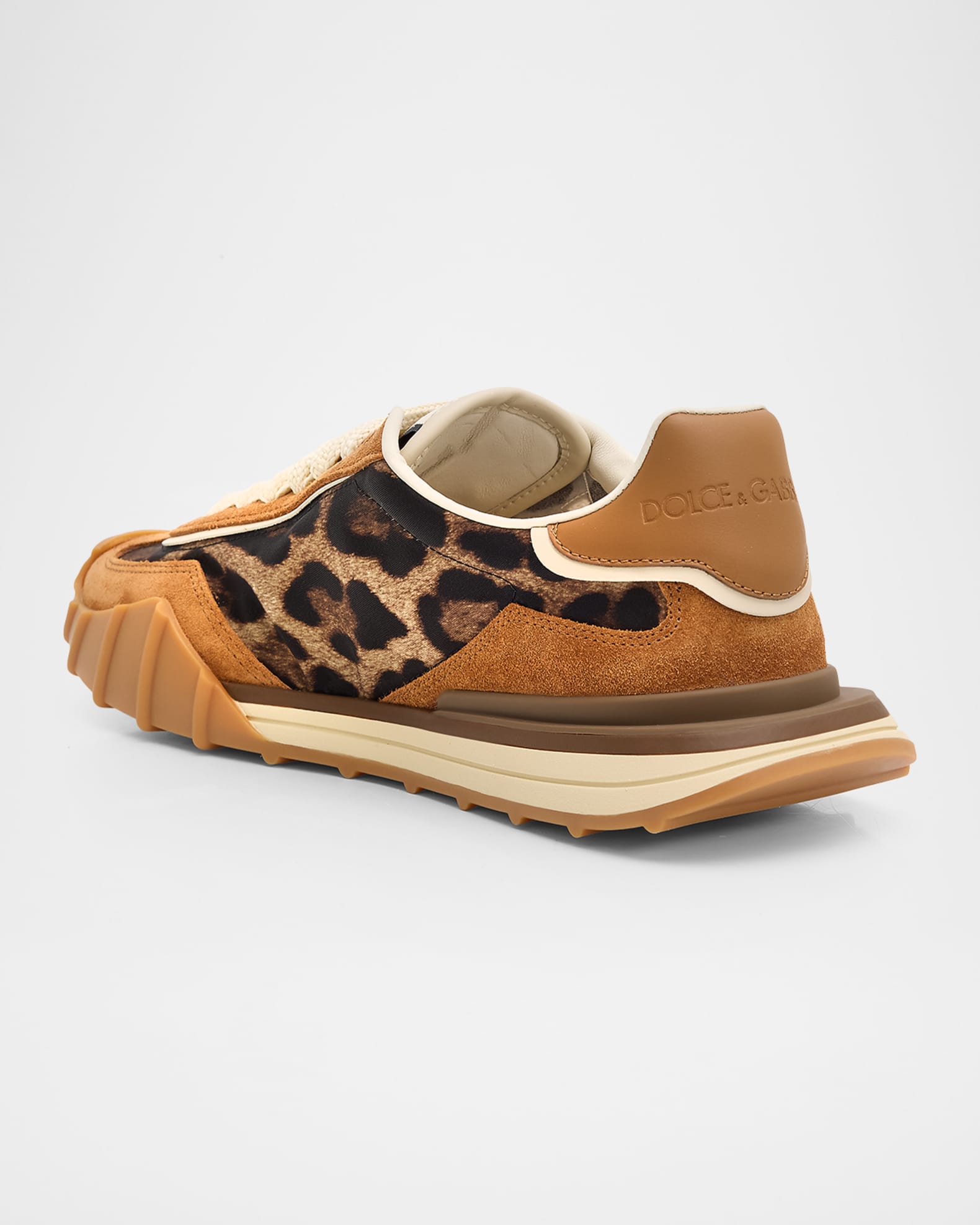 Dolce&Gabbana DG Cushion Leopard Nylon and Leather Low-Top Sneakers ...
