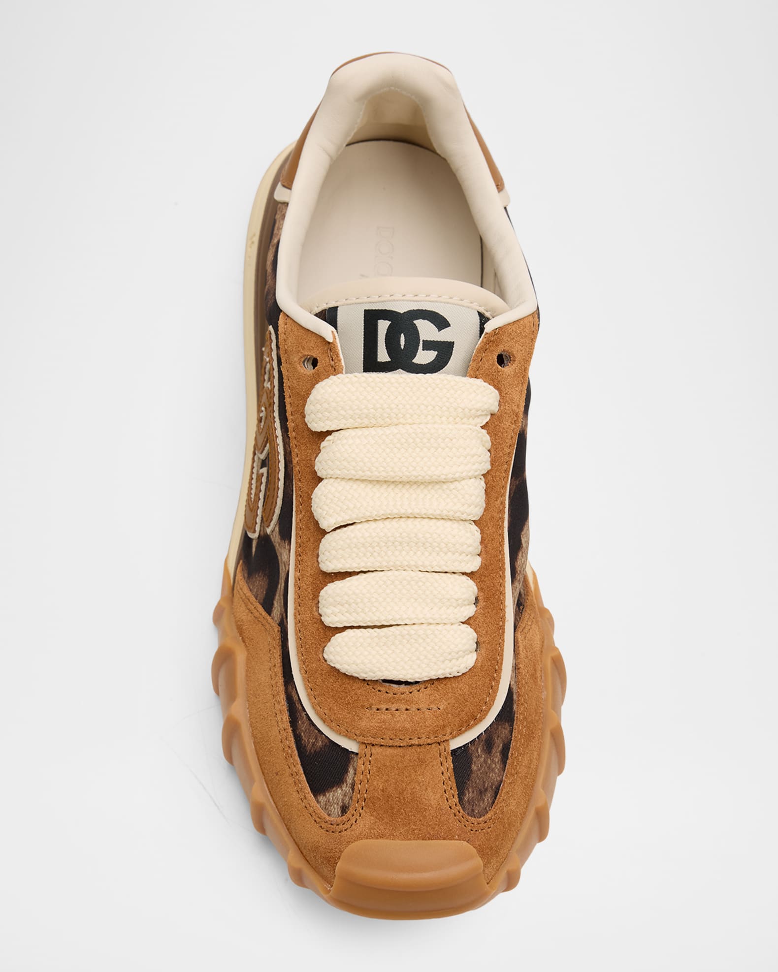 Dolce&Gabbana DG Cushion Leopard Nylon and Leather Low-Top Sneakers ...
