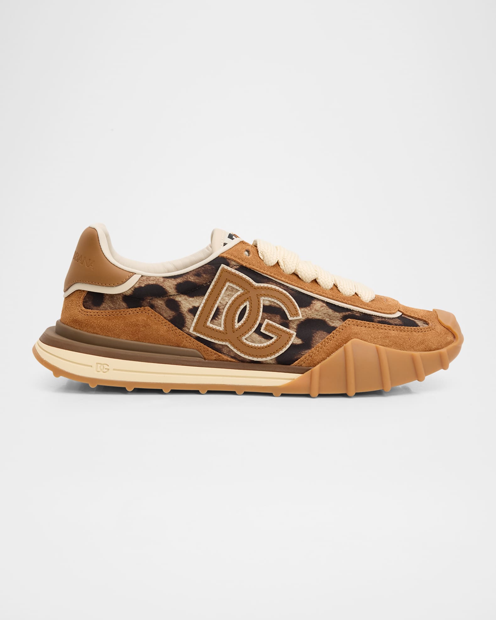 Dolce&Gabbana DG Cushion Leopard Nylon and Leather Low-Top Sneakers ...