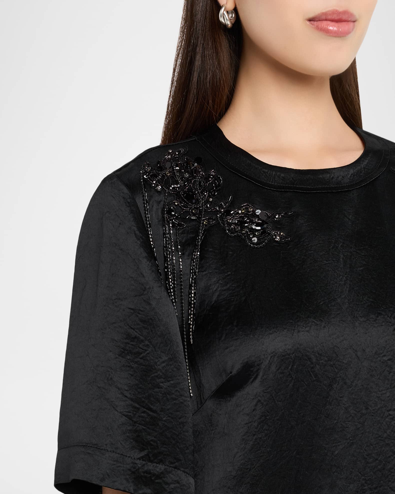 Jason Wu Collection Embellished Applique Mini Shift Dress | Neiman Marcus