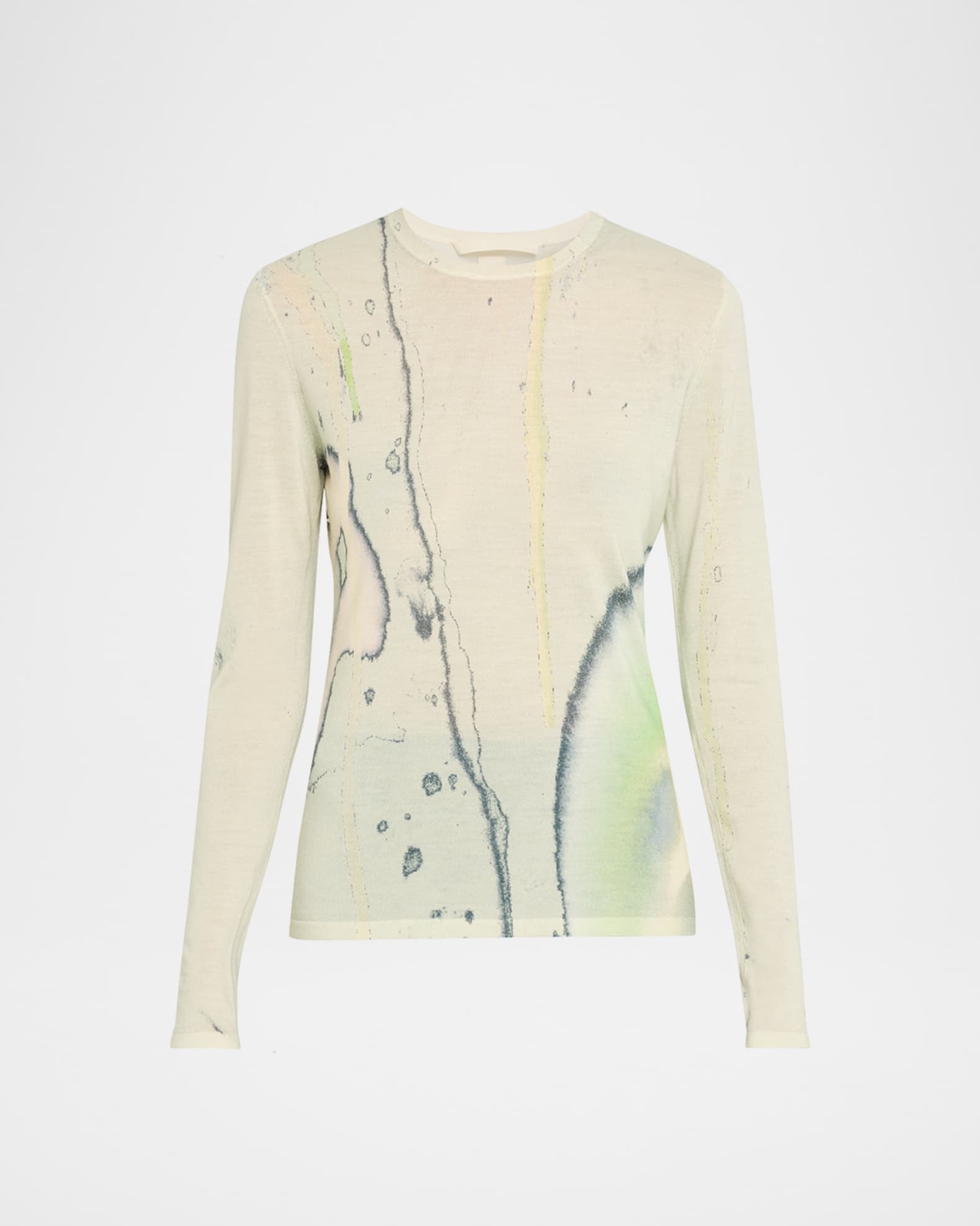 Jason Wu Collection Watercolor-Print Merino Wool Sweater | Neiman Marcus