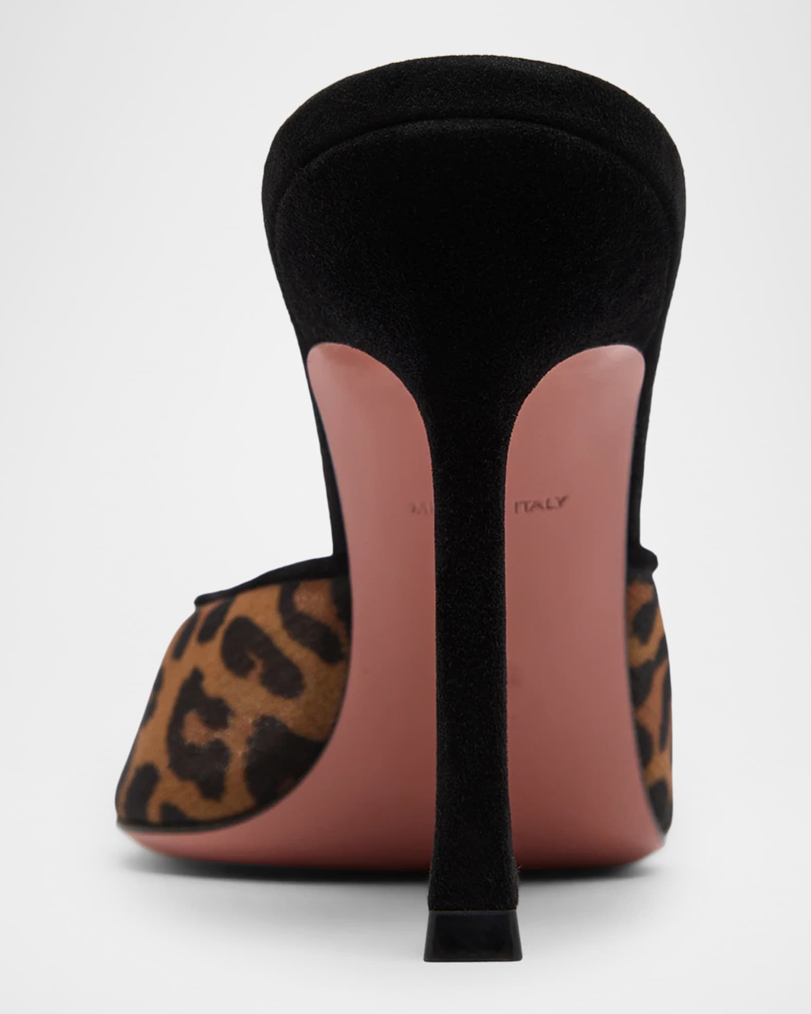 Amina Muaddi Alexa Leopard Mesh Mule Pumps | Neiman Marcus