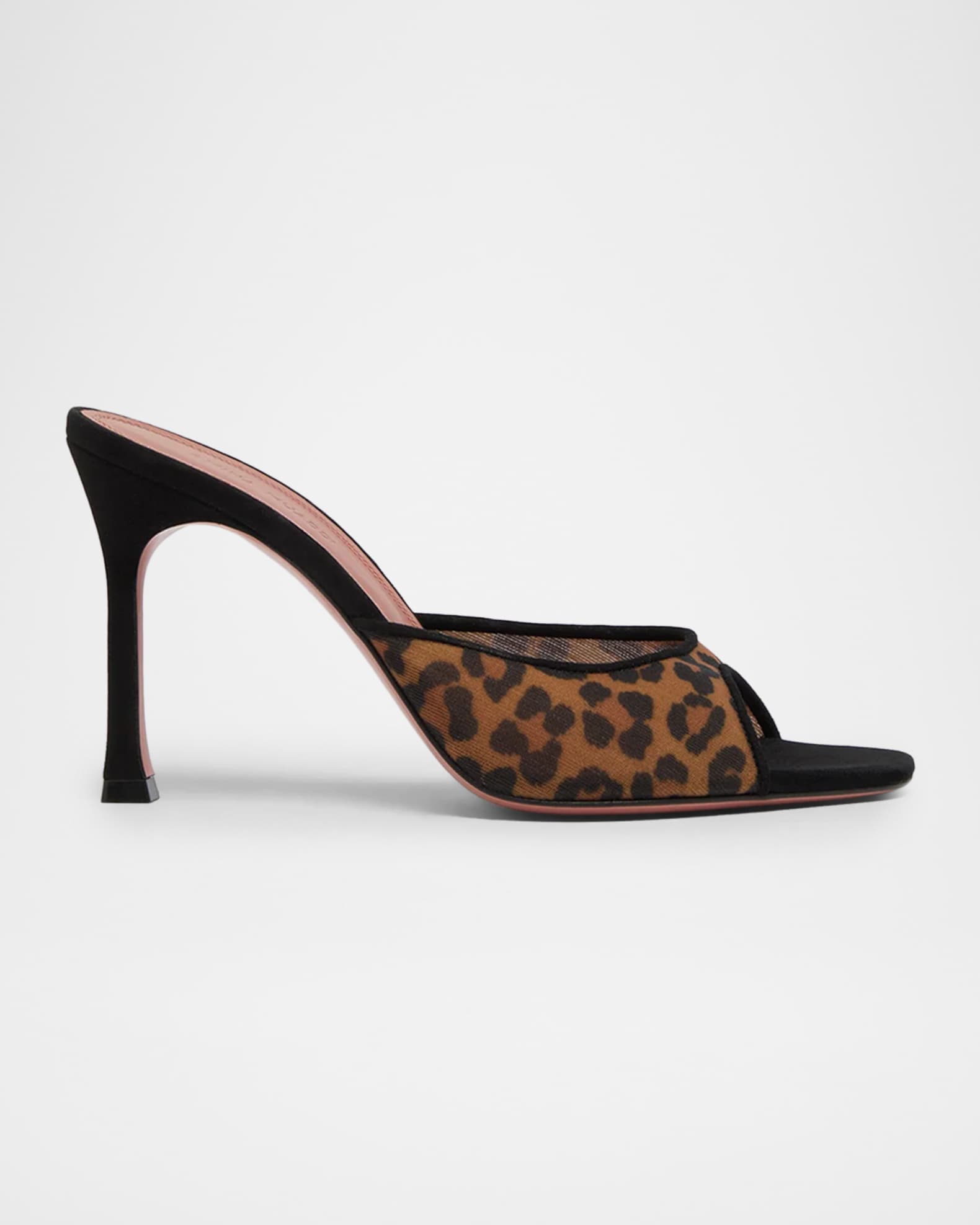 Amina Muaddi Alexa Leopard Mesh Mule Pumps | Neiman Marcus