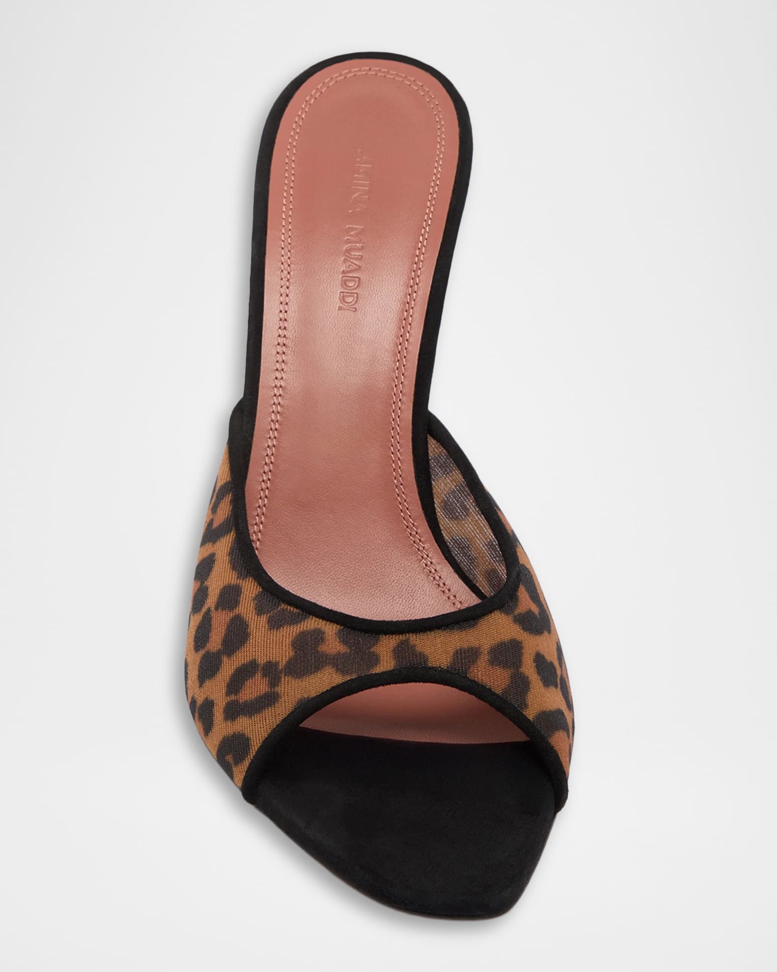 Amina Muaddi Alexa Leopard Mesh Mule Pumps | Neiman Marcus