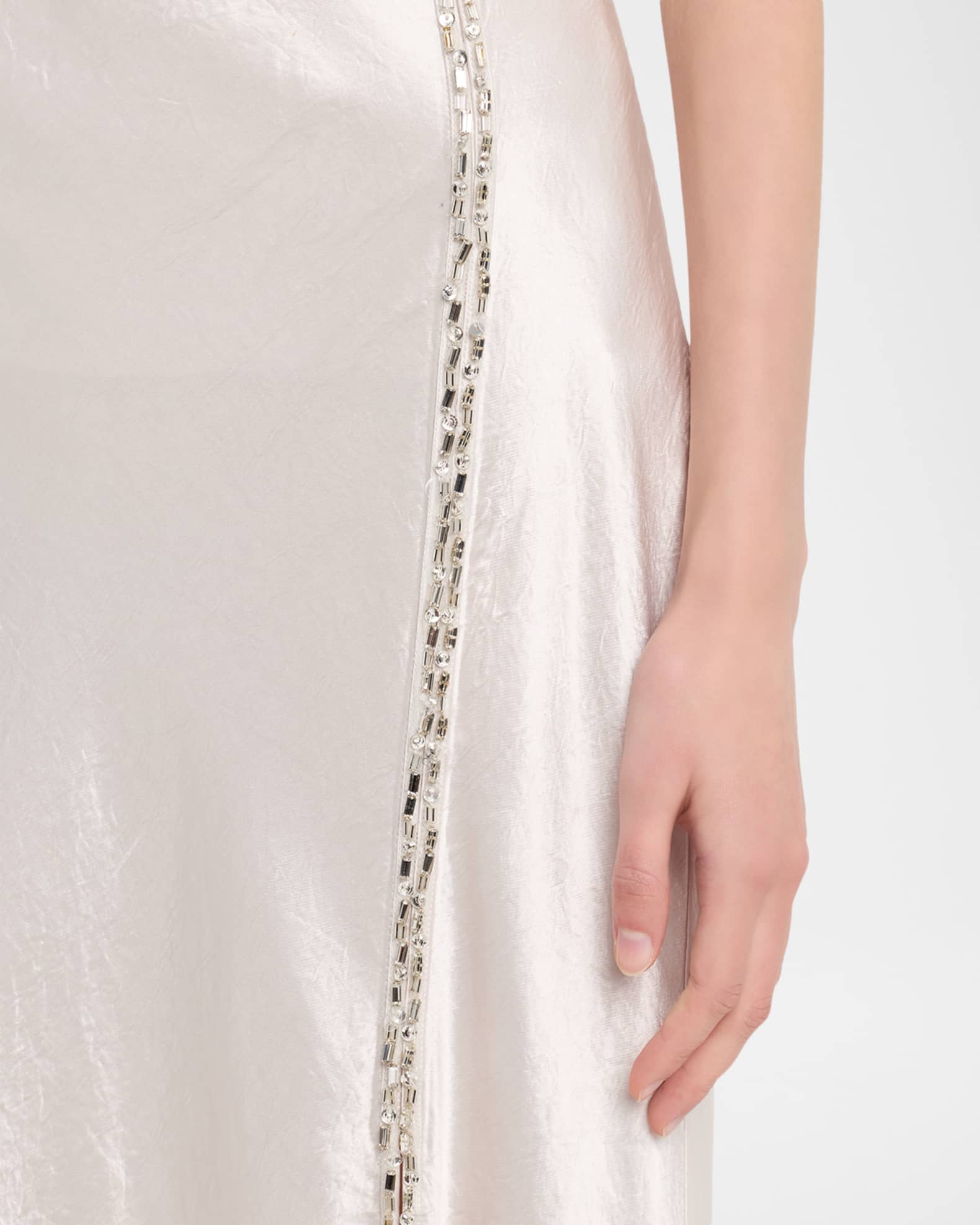 Jason Wu Collection Crystal-Trim Washed Twill Bias Midi Skirt | Neiman ...