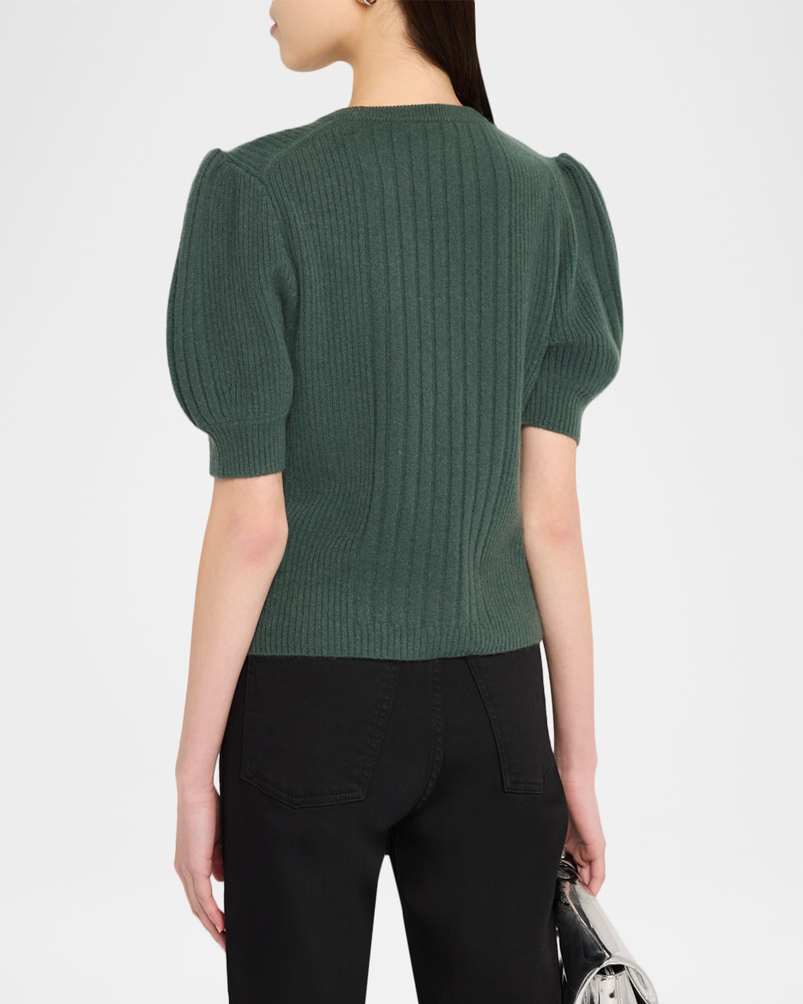 PAIGE Kato Cashmere Puff-Sleeve Top | Neiman Marcus